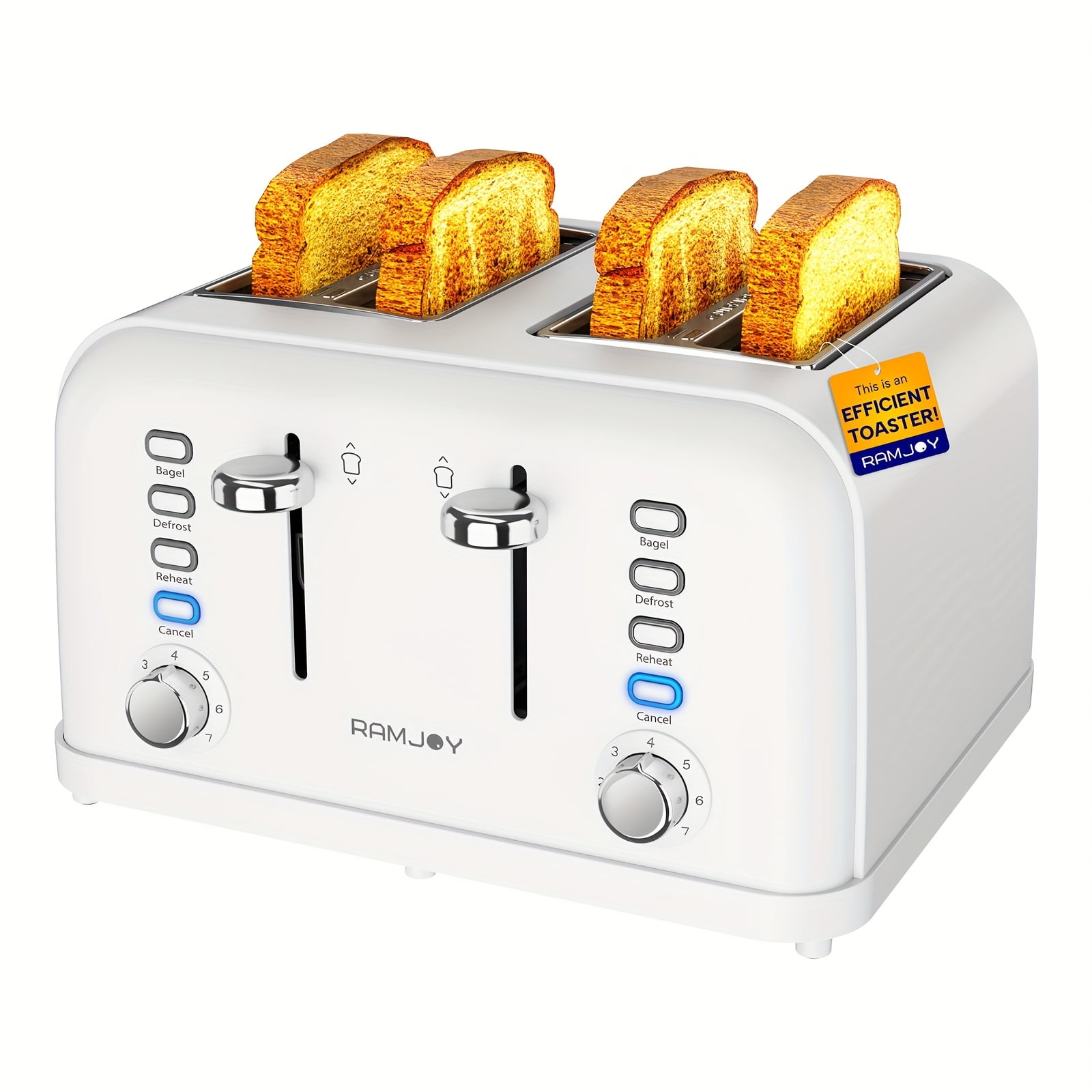 Toaster 4 Slice, Dual Independent Controls, Extra Wide Slot Toasters ...