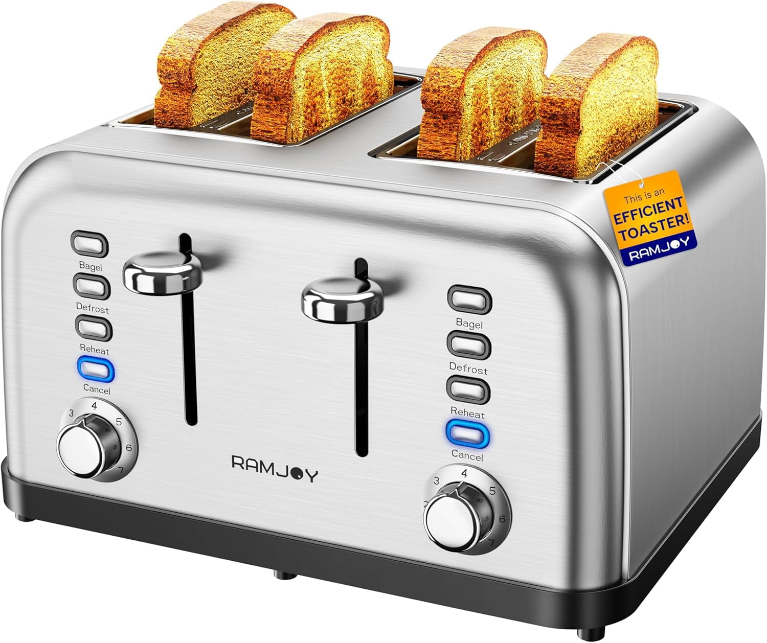 Toaster 4 Slice, Dual Independent Controls, Extra Wide Slot Toasters ...
