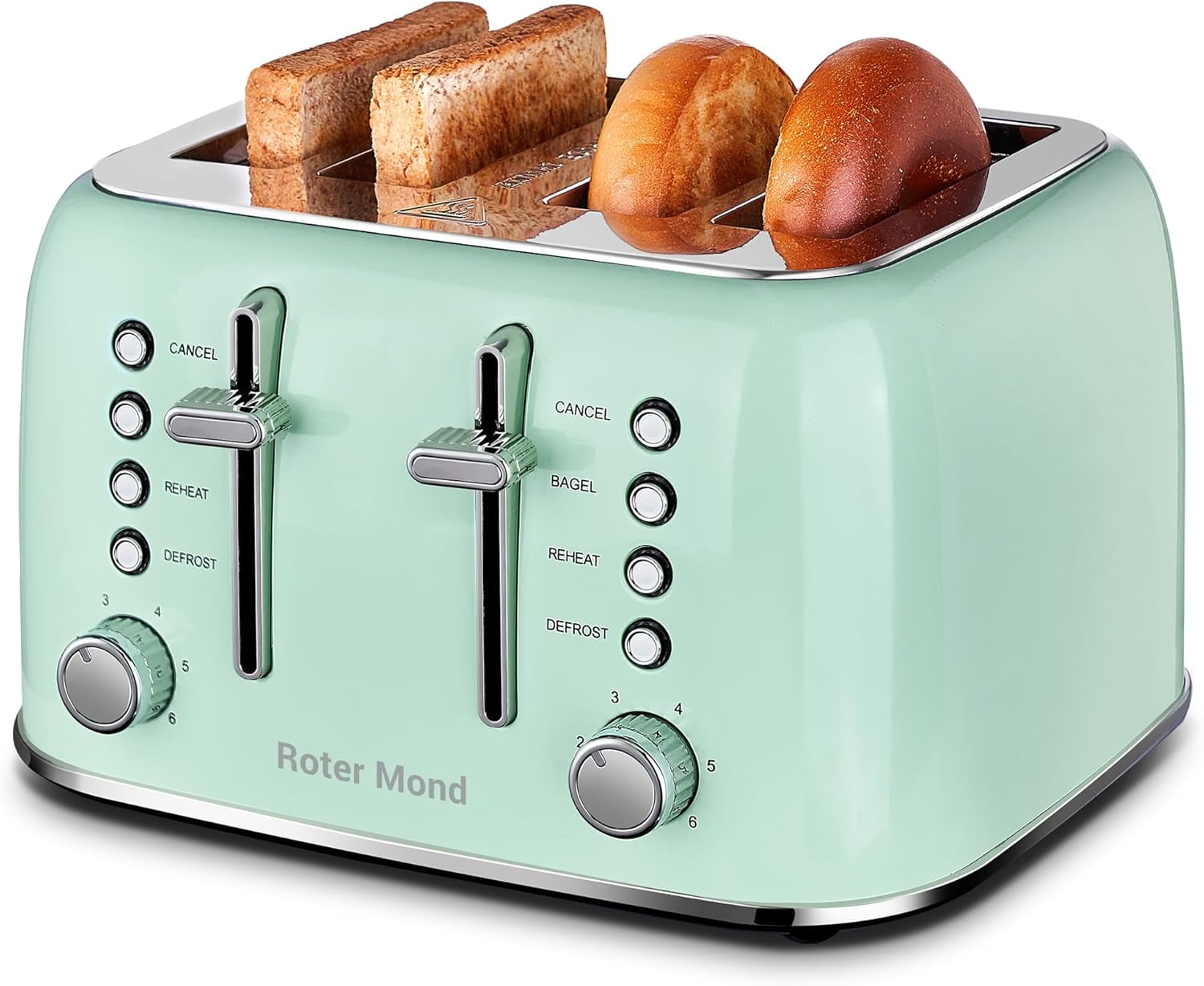 Toaster 4 Slice Retro Stainless Steel with Extra Wide Slots Bagel ...