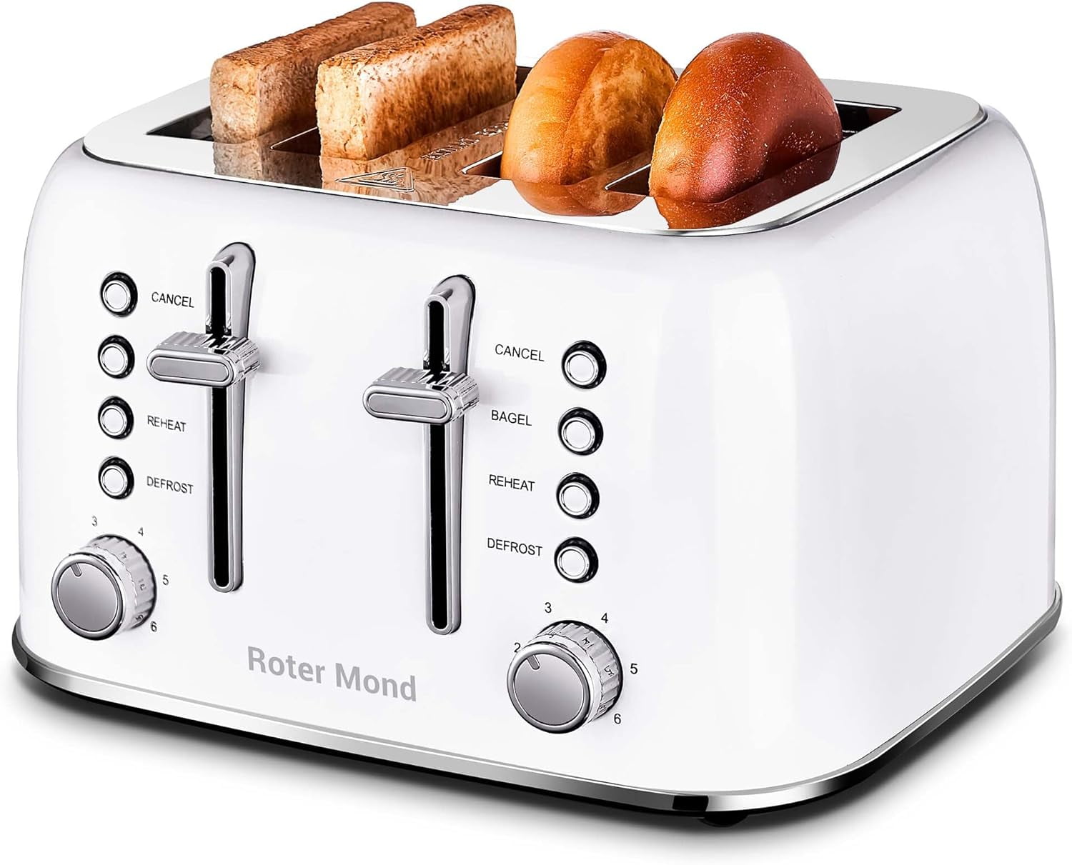Toaster 4 Slice Retro Stainless Steel with Extra Wide Slots Bagel ...