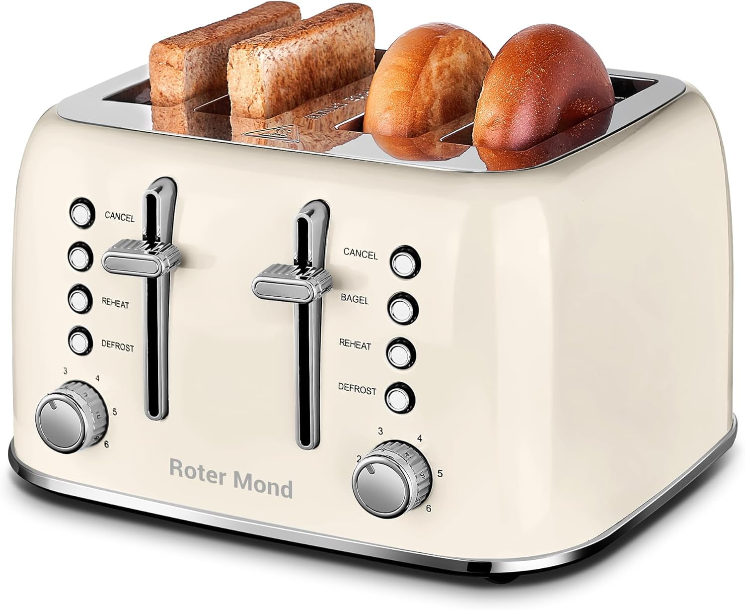 Toaster 4 Slice Retro Stainless Steel with Extra Wide Slots Bagel ...