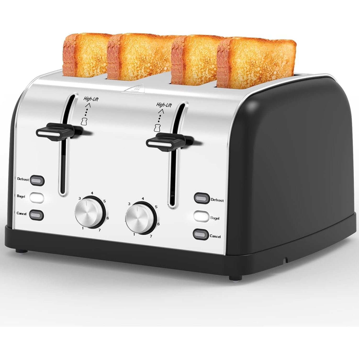 Toaster 4 Slice,Retro Stainless Steel Toater with 7 Shade Settings,Best ...
