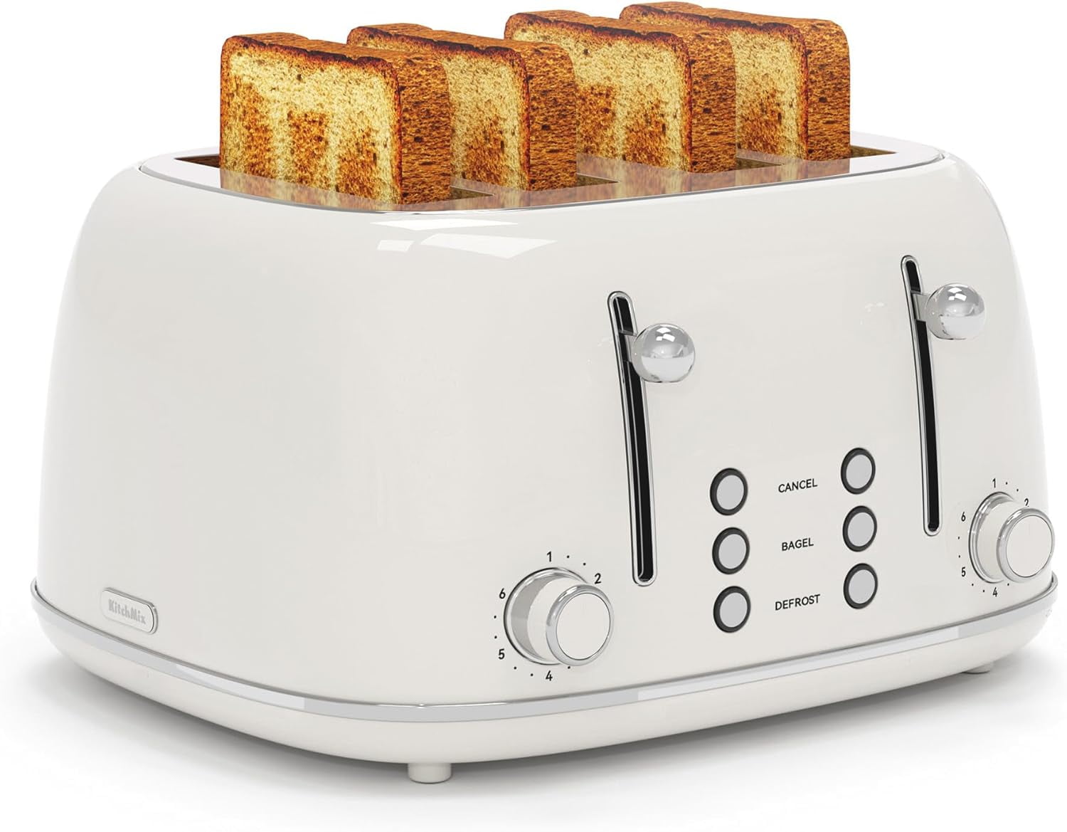 Toaster 4 Slice, Retro Stainless Toaster with 6 Bread Shade Settings,1. ...
