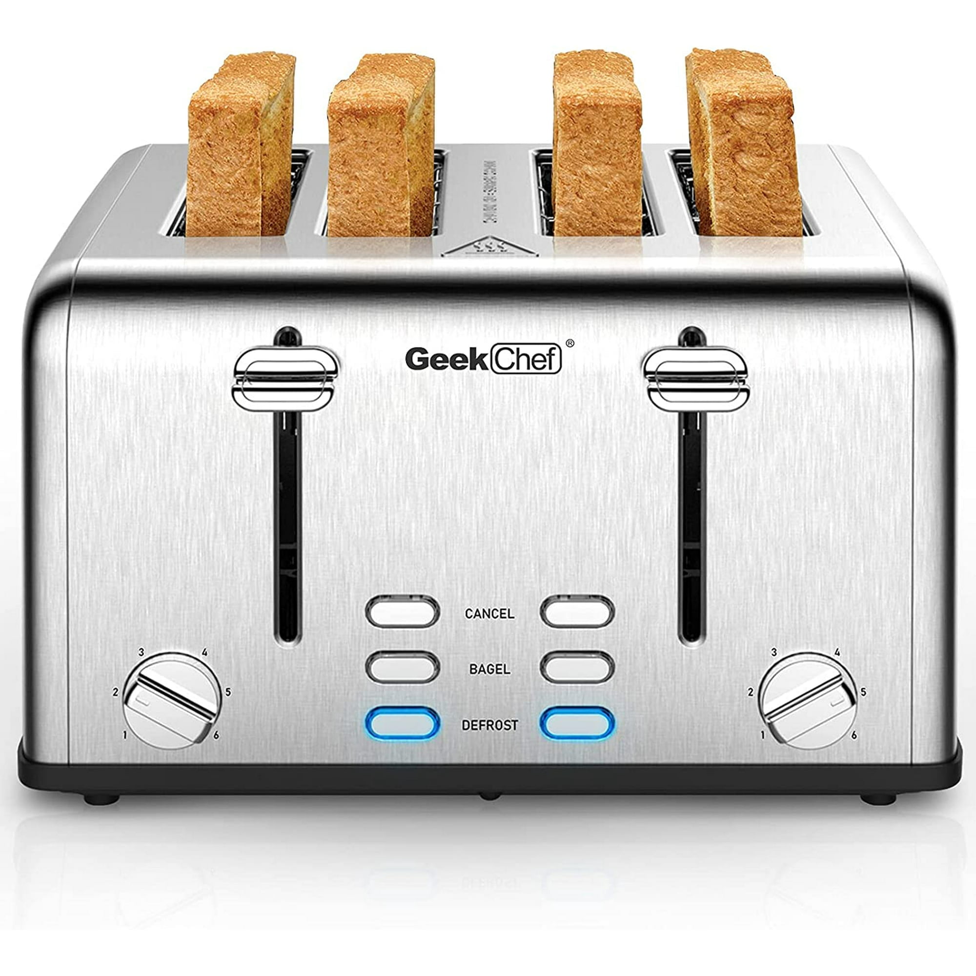 Toaster 4 Slice, Stainless Steel Extra-Wide Slot Toaster with Dual ...