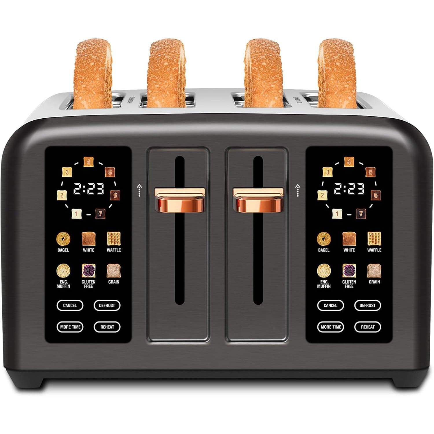 Toaster 4 Slice, Stainless Steel, Touch Screen for Dual Control ...