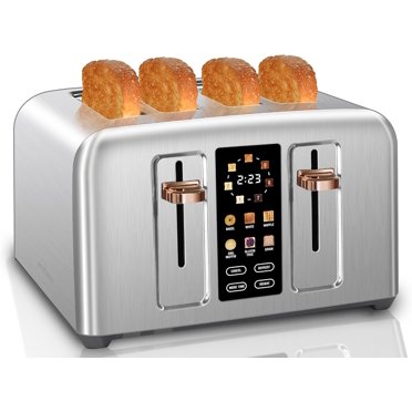 WHALL® Electric Touchscreen Toaster - 4 Slice Stainless Steel Toaster ...