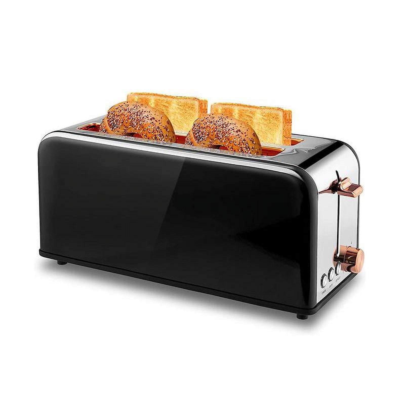 Toaster 4 Slice with Wide Slots, 2 Long Slots for Bagels, Waffles ...