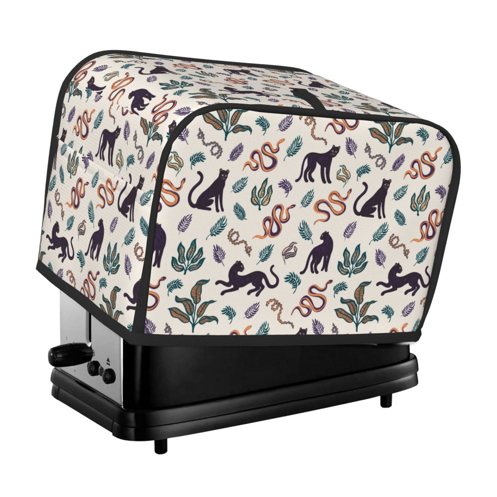 Toaster Cover 2 Slice, Black Panther Snake Palm Leaf Cute 2 slice ...