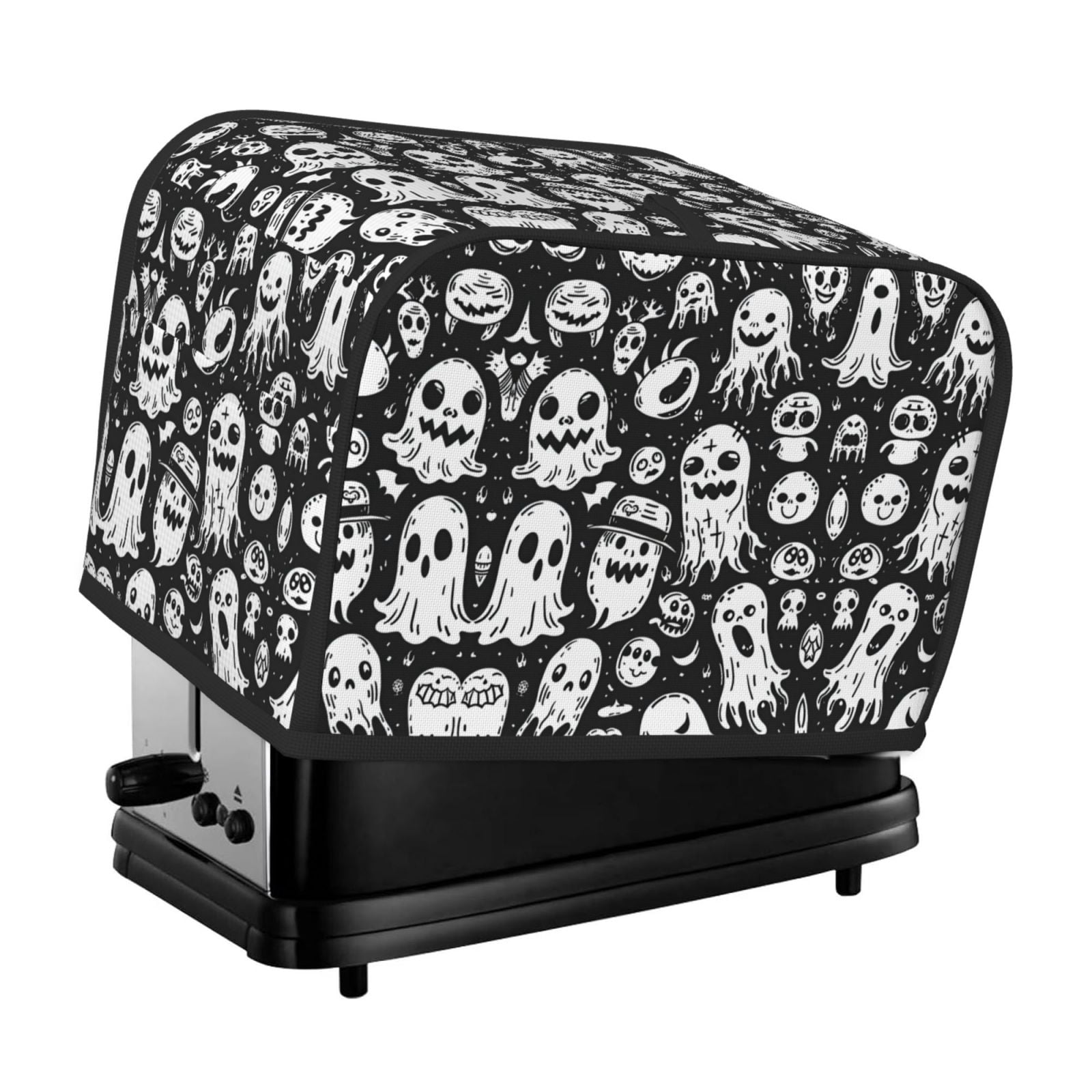 Toaster Cover 2 Slice - Black White Spooky Ghosts Kitchen Bread Machine ...