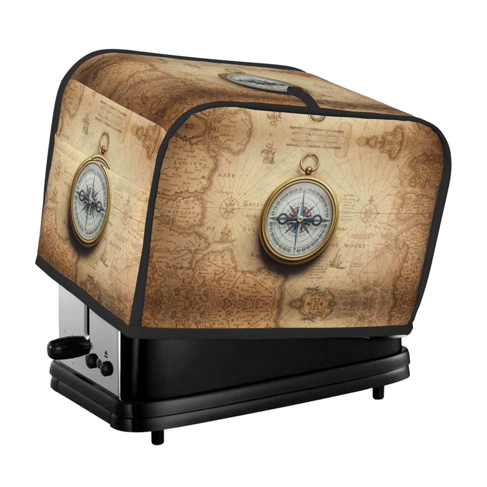 Toaster Cover 2 Slice, Magnetic Old Compass On World Map Cute 2 slice ...