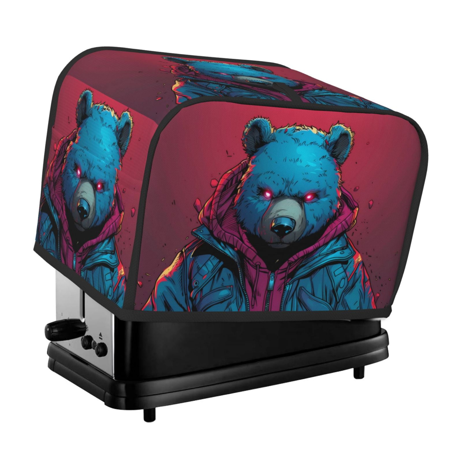 Toaster Cover 2 Slice, Neon Cyberpunk Blue Bear Cute 2 slice Toaster ...