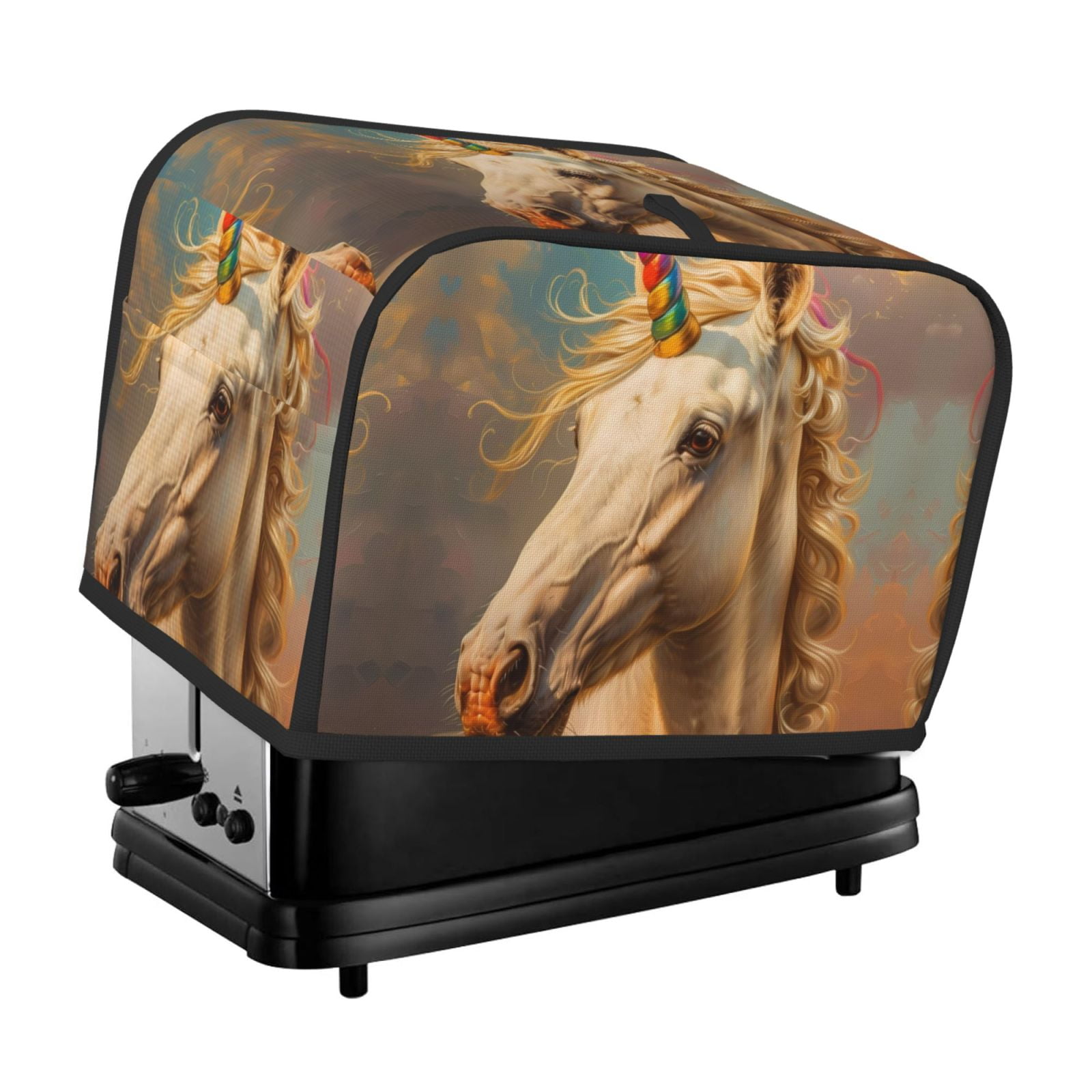 Toaster Cover 2 Slice, Rainbow White Horse Cute 2 slice Toaster Oven ...