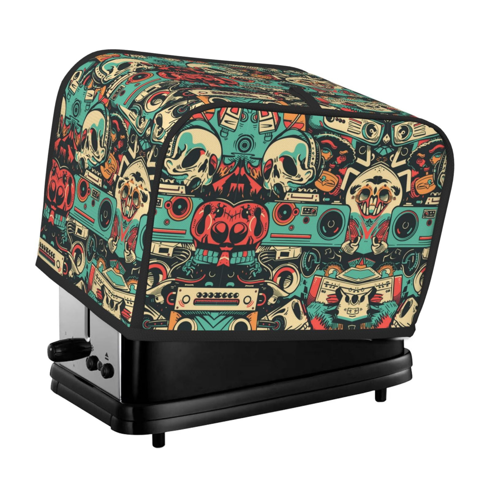 Toaster Cover 2 Slice, Retro Pop Art Collage Cute 2 slice Toaster Oven ...