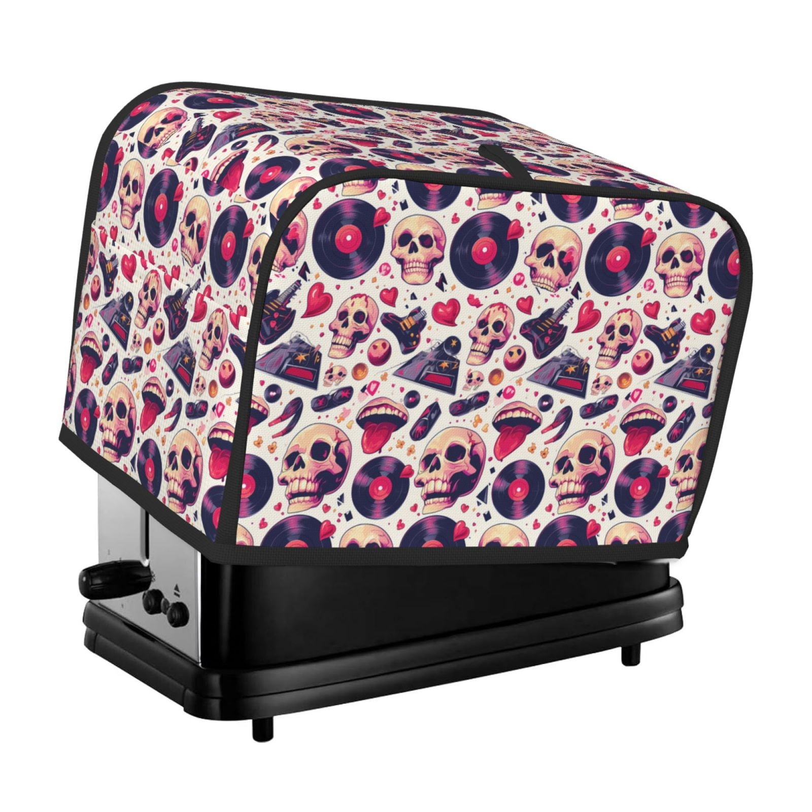 Toaster Cover 2 Slice - Skull lips record Guitar Kitchen Bread Machine ...