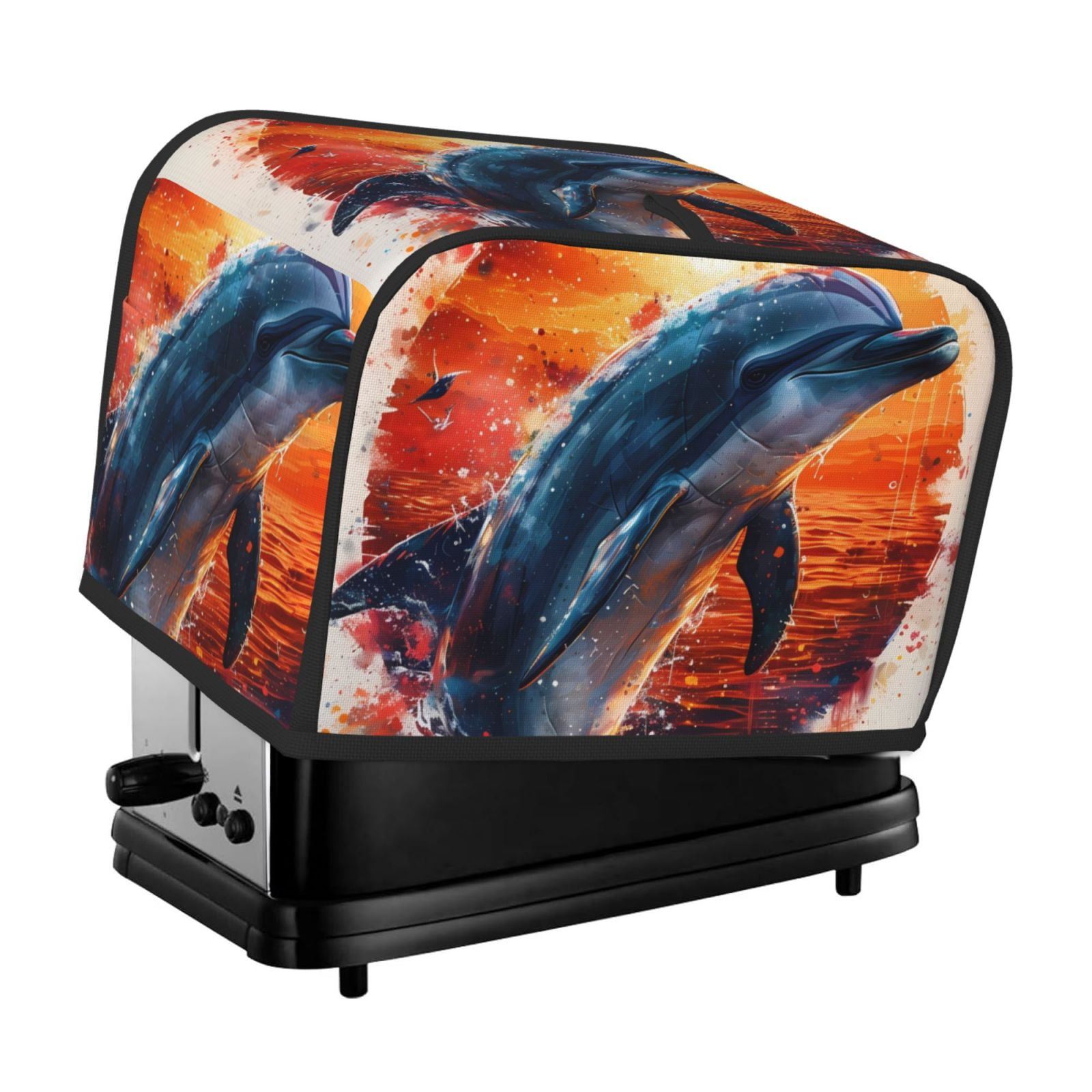 Toaster Cover 2 Slice - Sunset Ocean Watercolor Dolphin Kitchen Bread ...