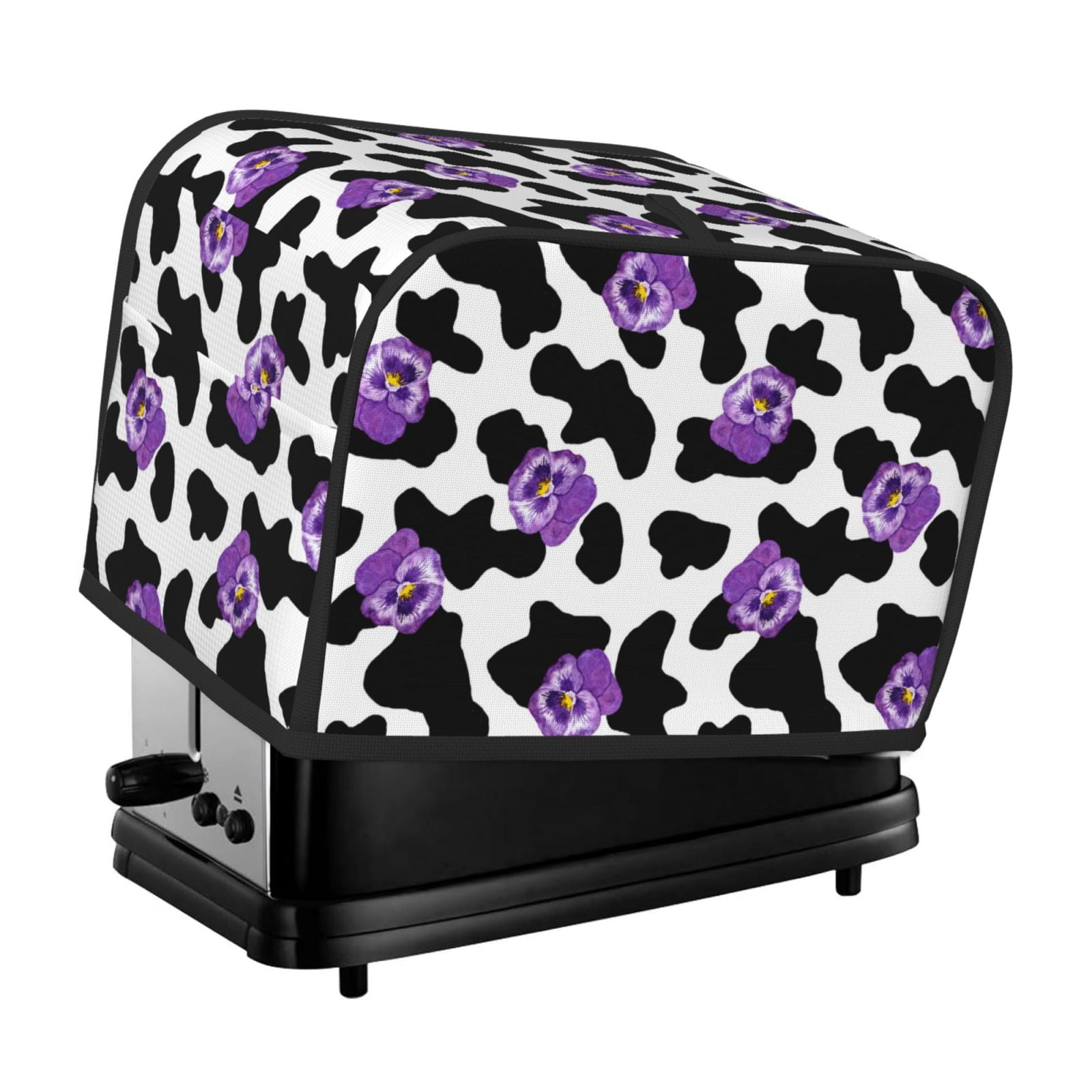 Toaster Cover 2 Slice - cow print purple violet flower Kitchen Bread ...