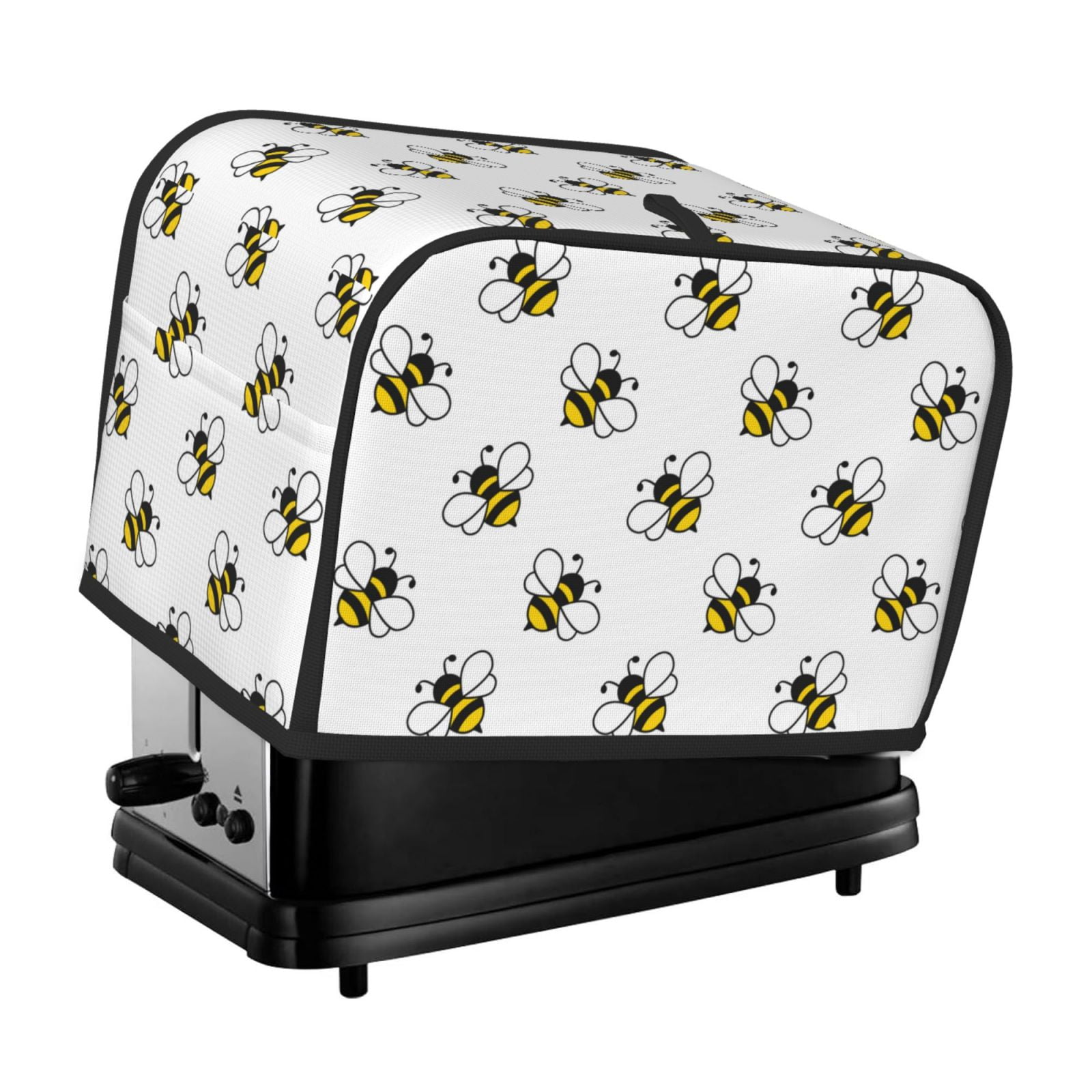 Toaster Cover 2 Slice - cute bees cartoon white Kitchen Bread Machine ...