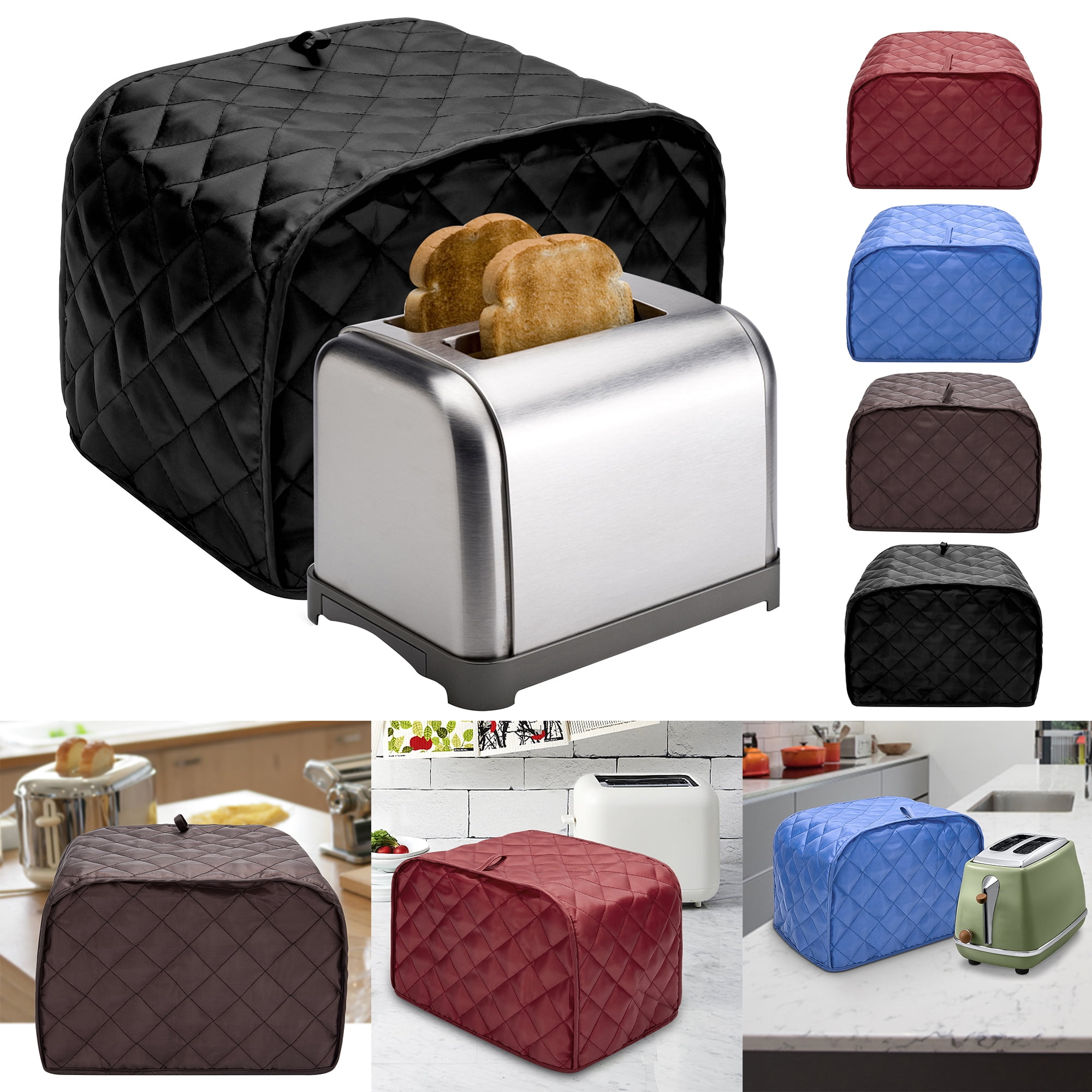 Toaster Cover Polyester Quilted Four Slice Toaster Appliance Cover Dust ...