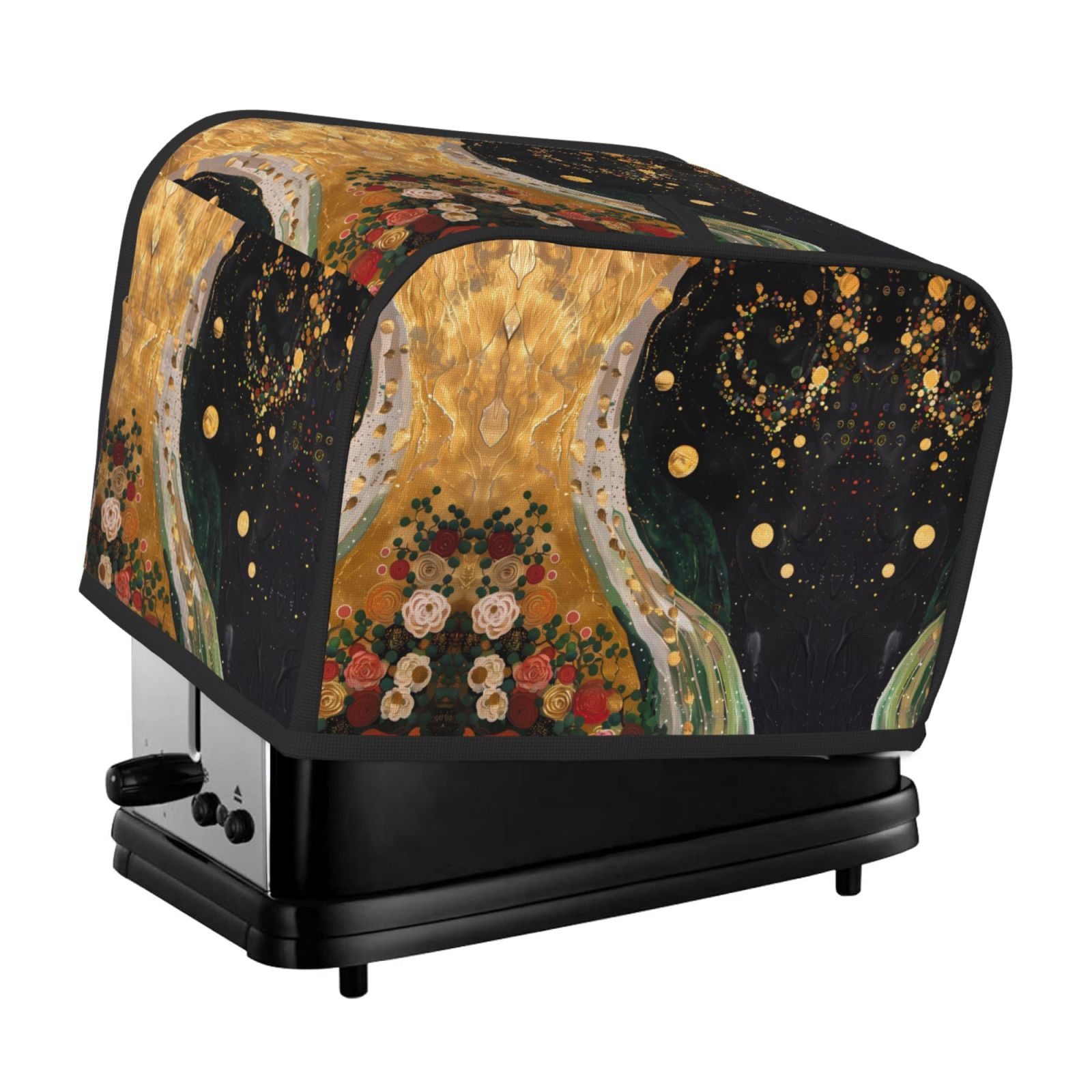 Toaster Covers 2 Slice, Abstract Gold Floral Galaxy Waterproof Bread ...