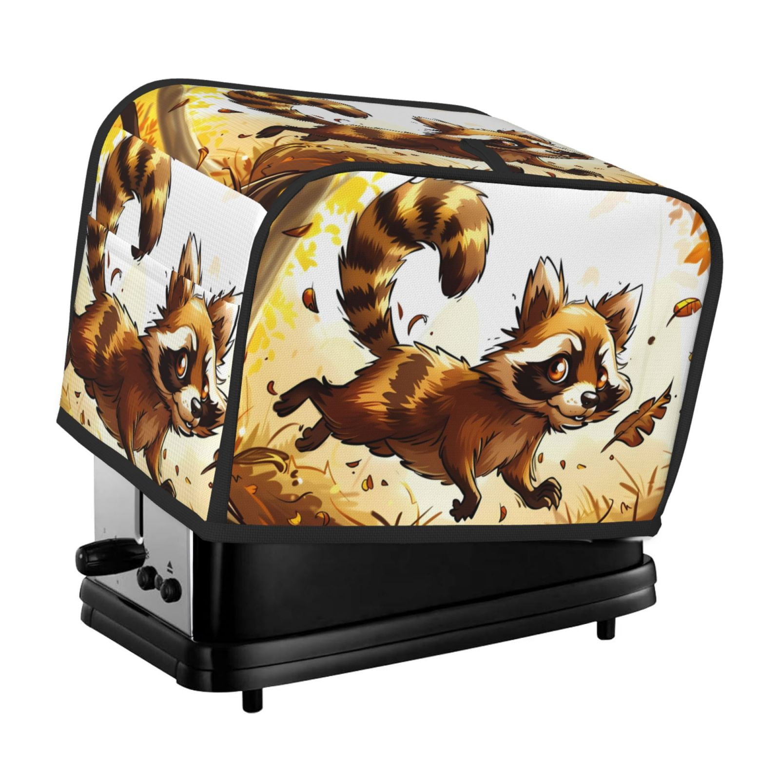 Toaster Covers 2 Slice, Autumn Raccoon In Forest Waterproof Bread ...