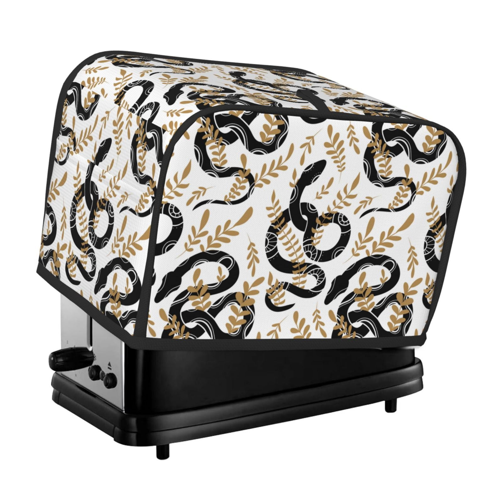 Toaster Covers 2 Slice, Cartoon Black Cute Snake Leaves Waterproof ...