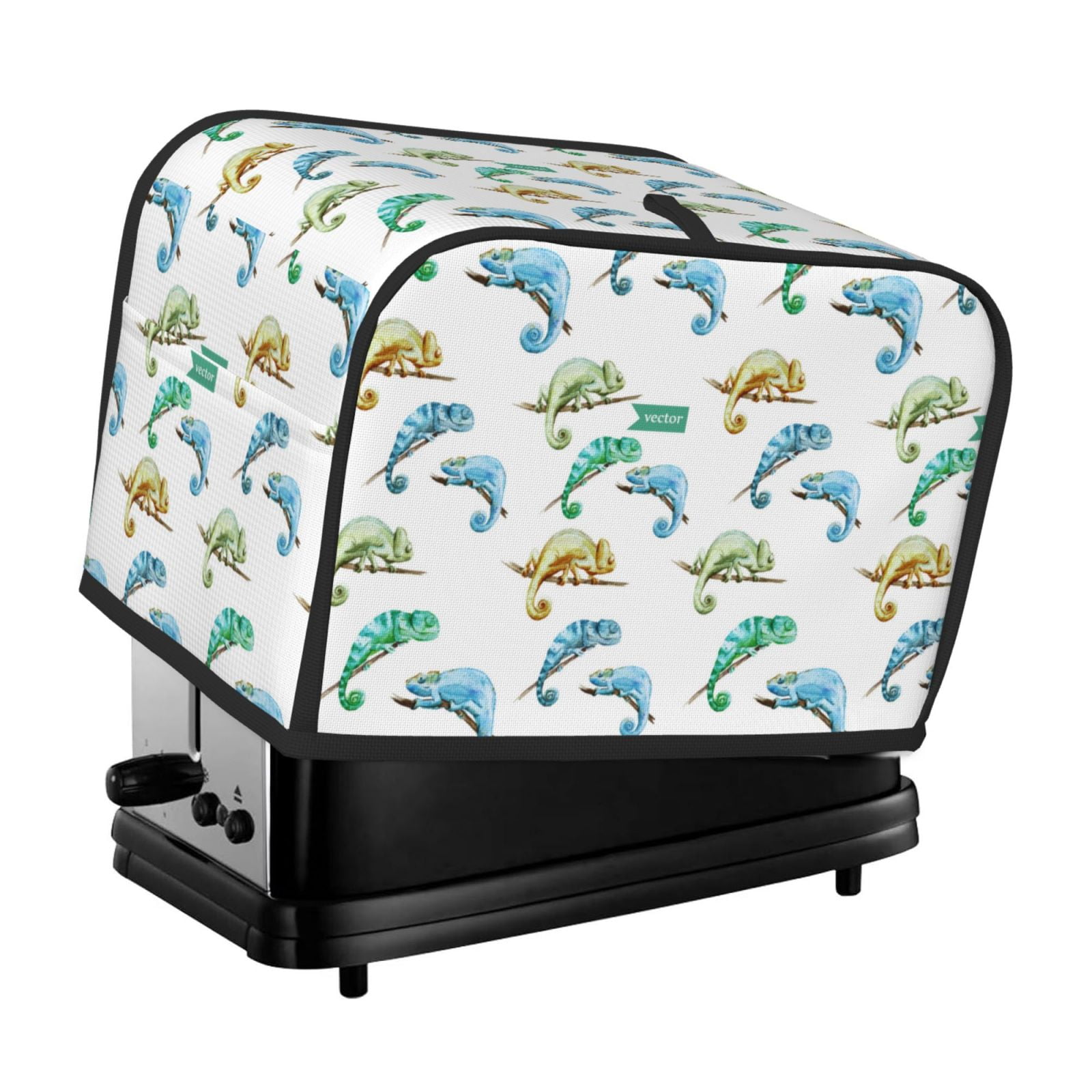 Toaster Covers 2 Slice, Colorful Cute Chameleon Lizard Waterproof Bread ...