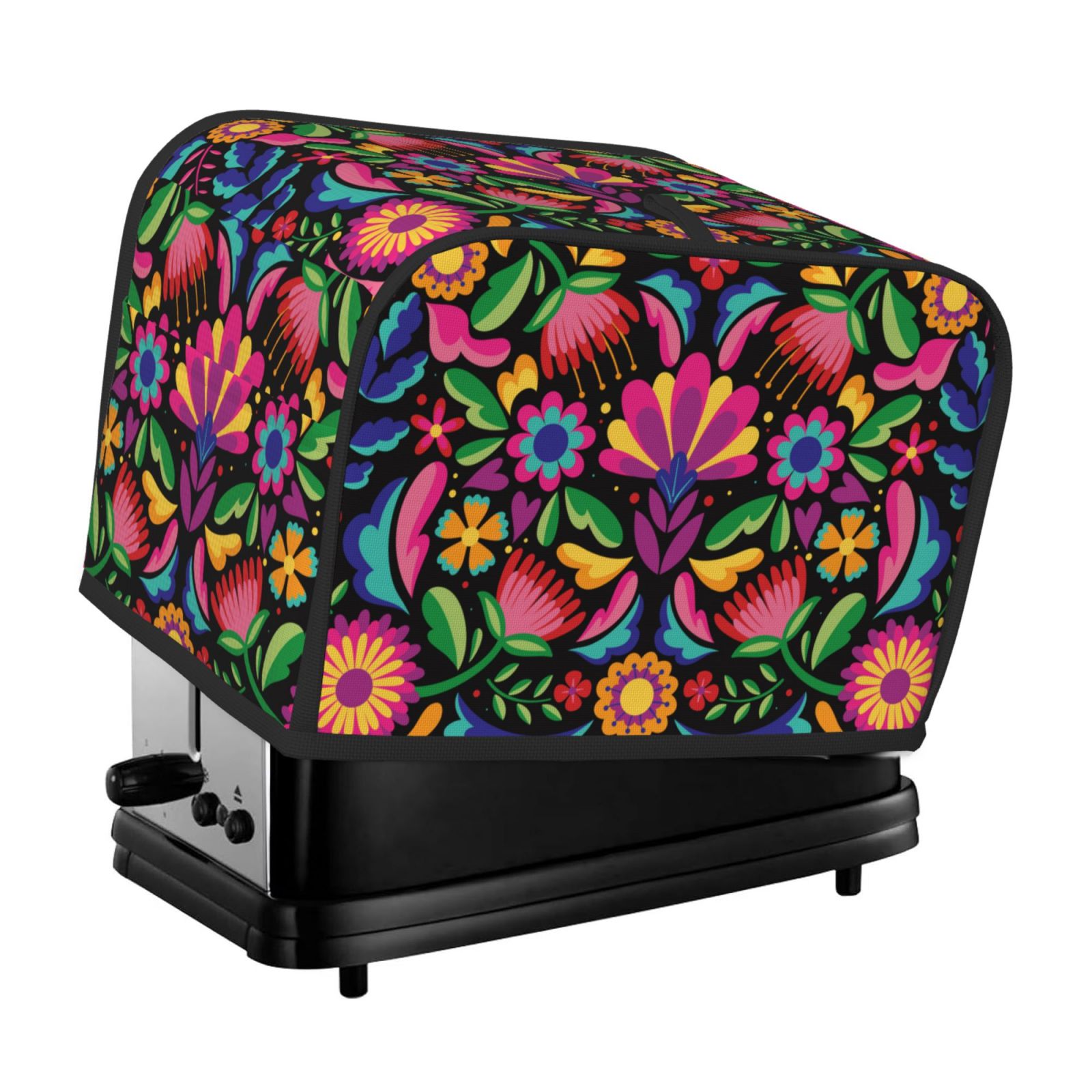 Toaster Covers 2 Slice, Colorful Floral Embroidery Mexican Waterproof ...