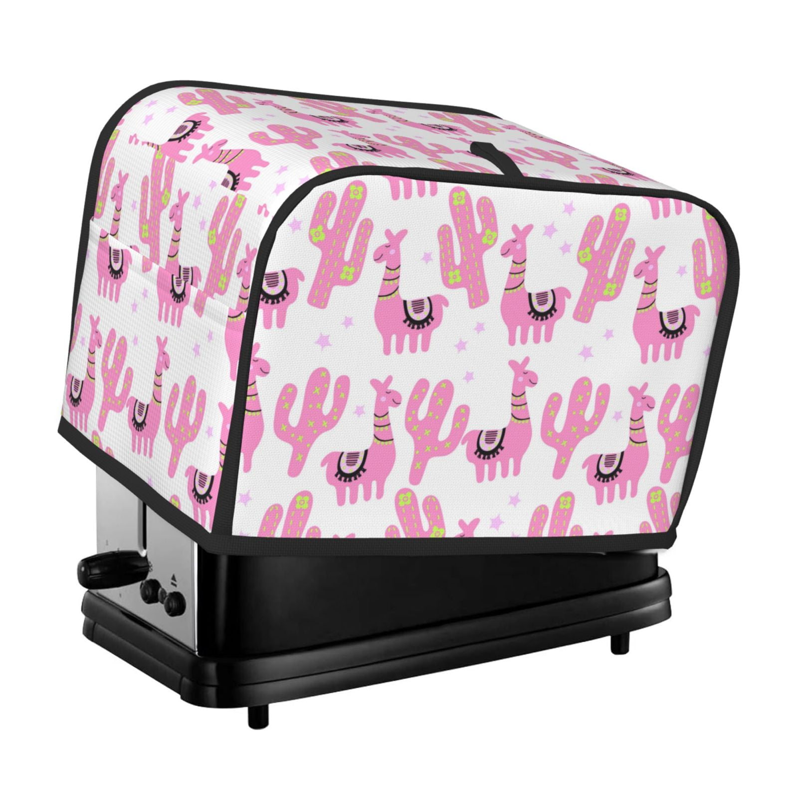 Toaster Covers 2 Slice, Cute pink llama alpaca cactus Waterproof Bread ...