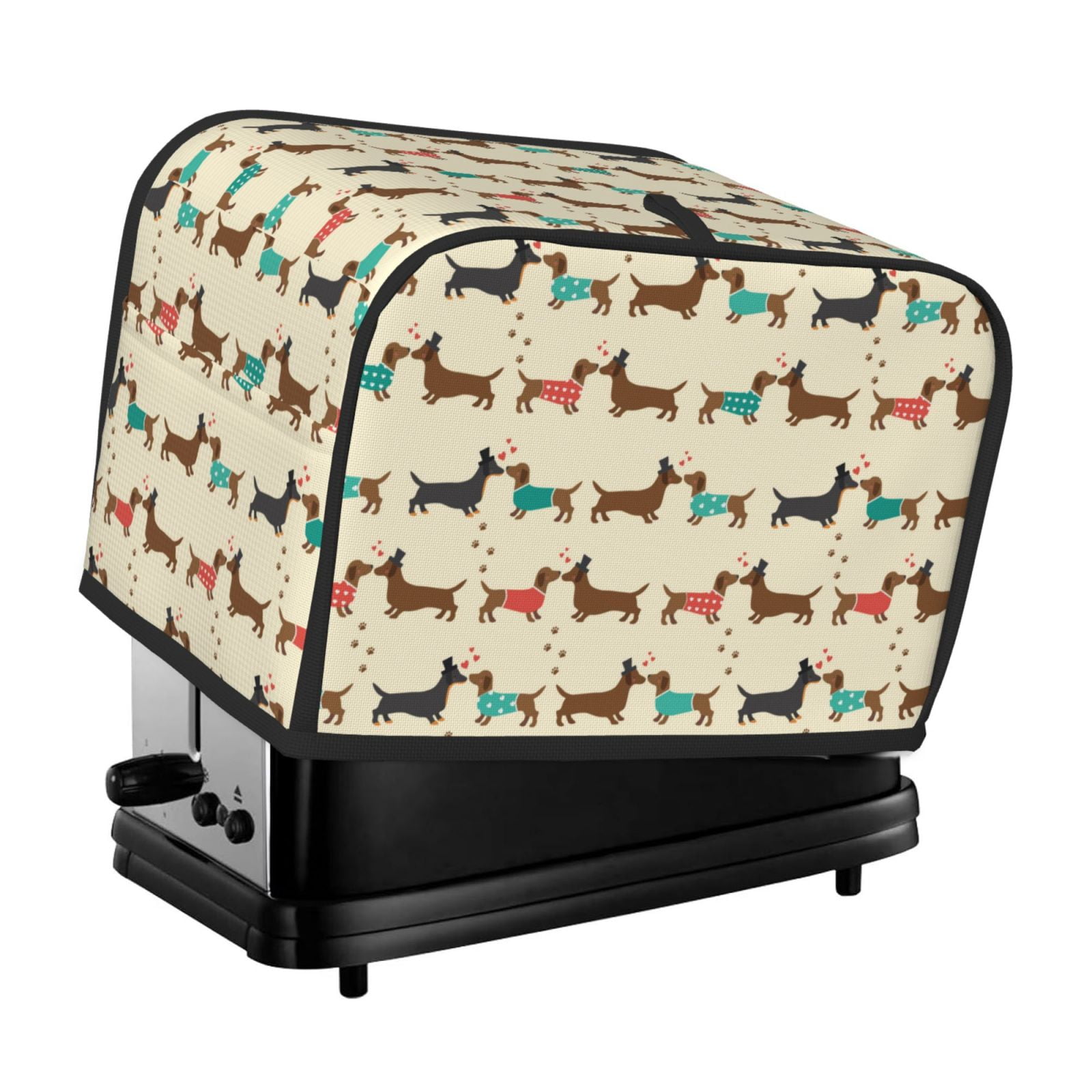 Toaster Covers 2 Slice, Dachshund Dog Puppy Footprint Waterproof Bread ...
