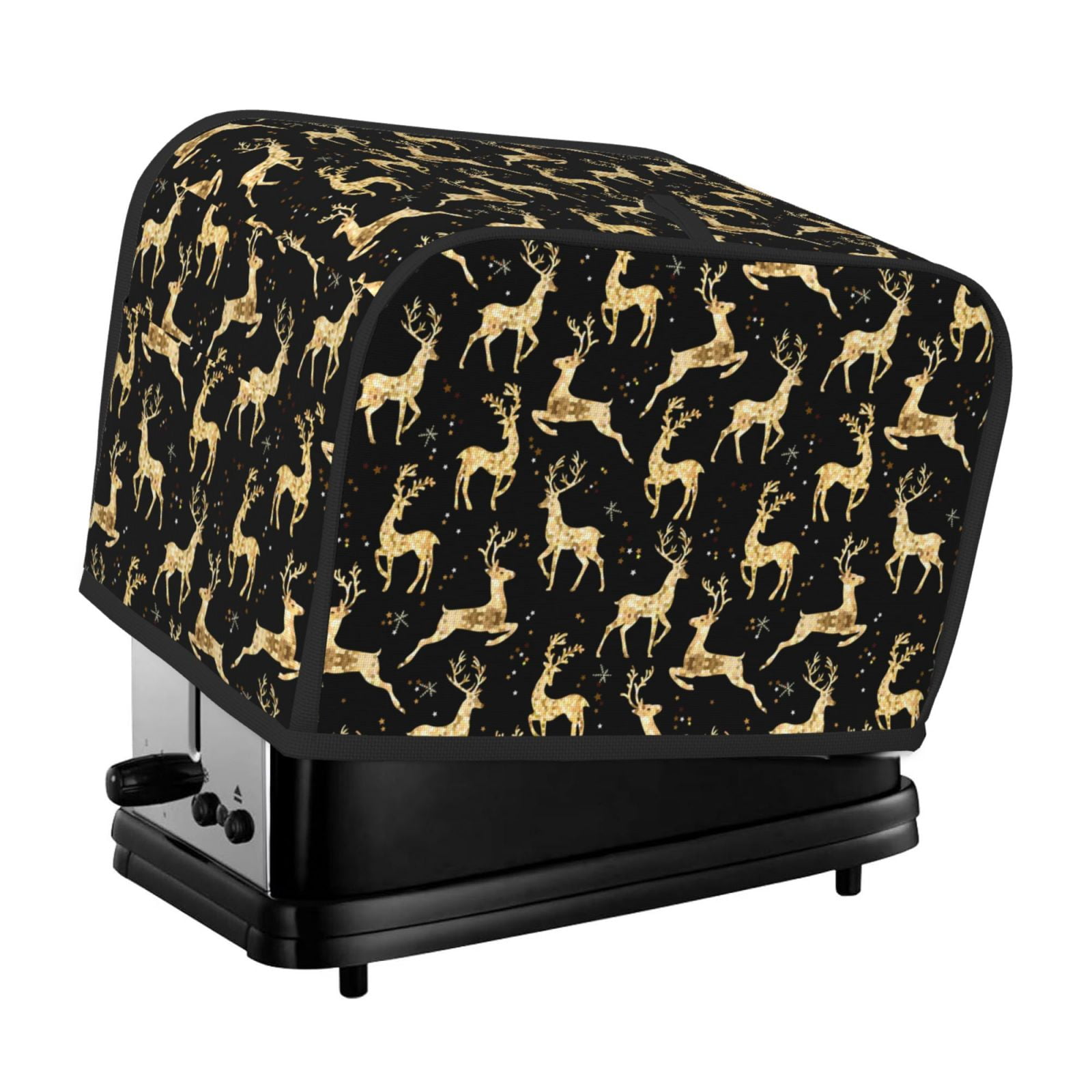 Toaster Covers 2 Slice, Elegant Gold Moose Waterproof Bread Machine ...