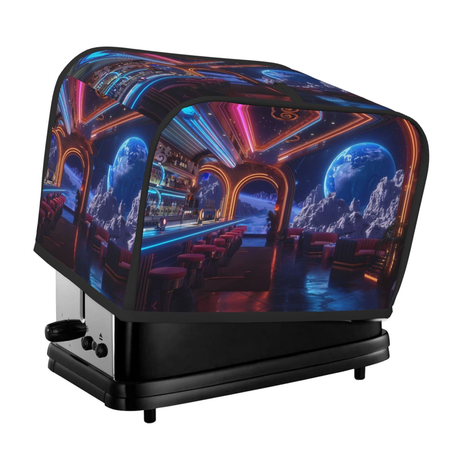 Toaster Covers 2 Slice, Futuristic Bar Space View Waterproof Bread Machine Cover Fits for ...