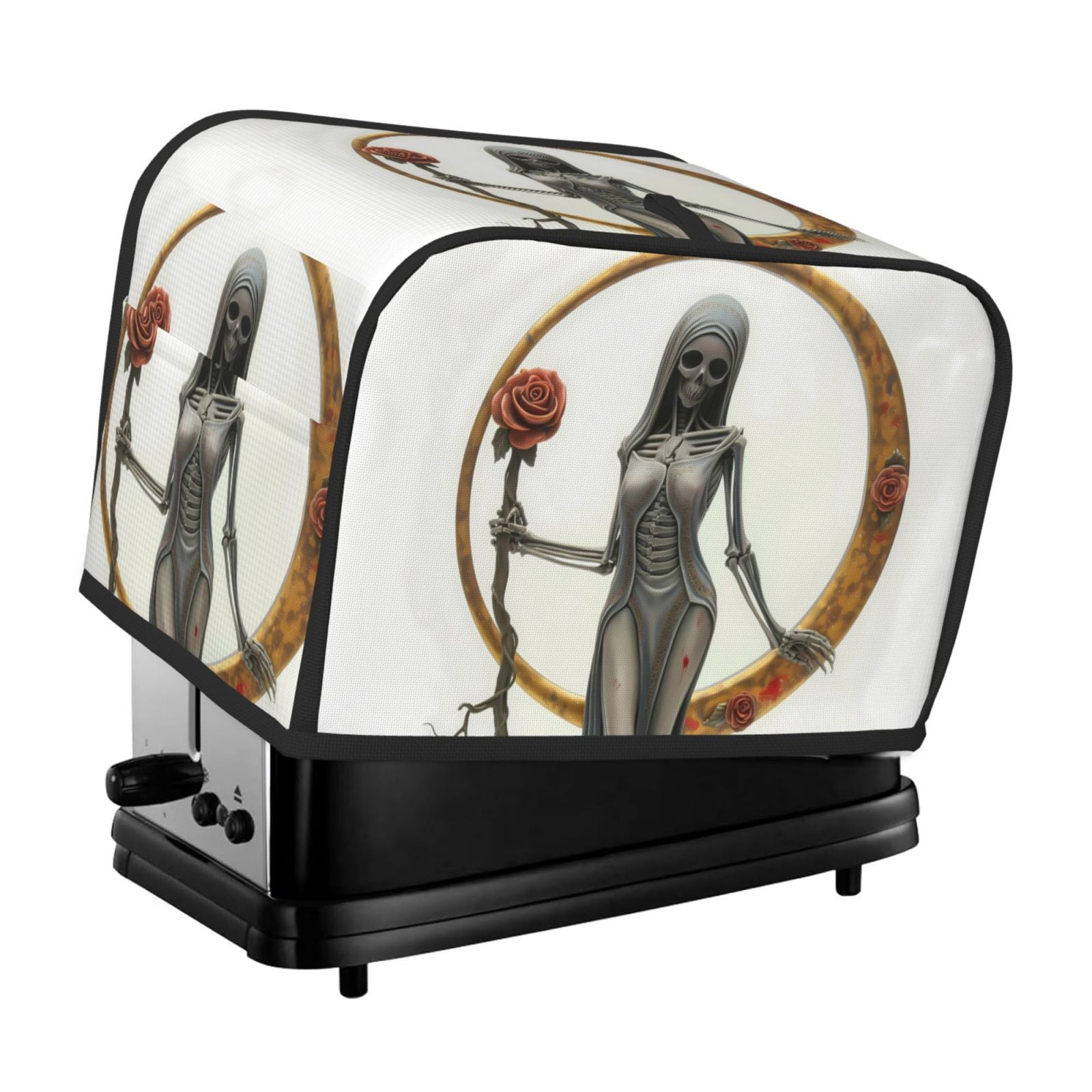 Toaster Covers 2 Slice, Gothic Skeleton With Roses Waterproof Bread ...