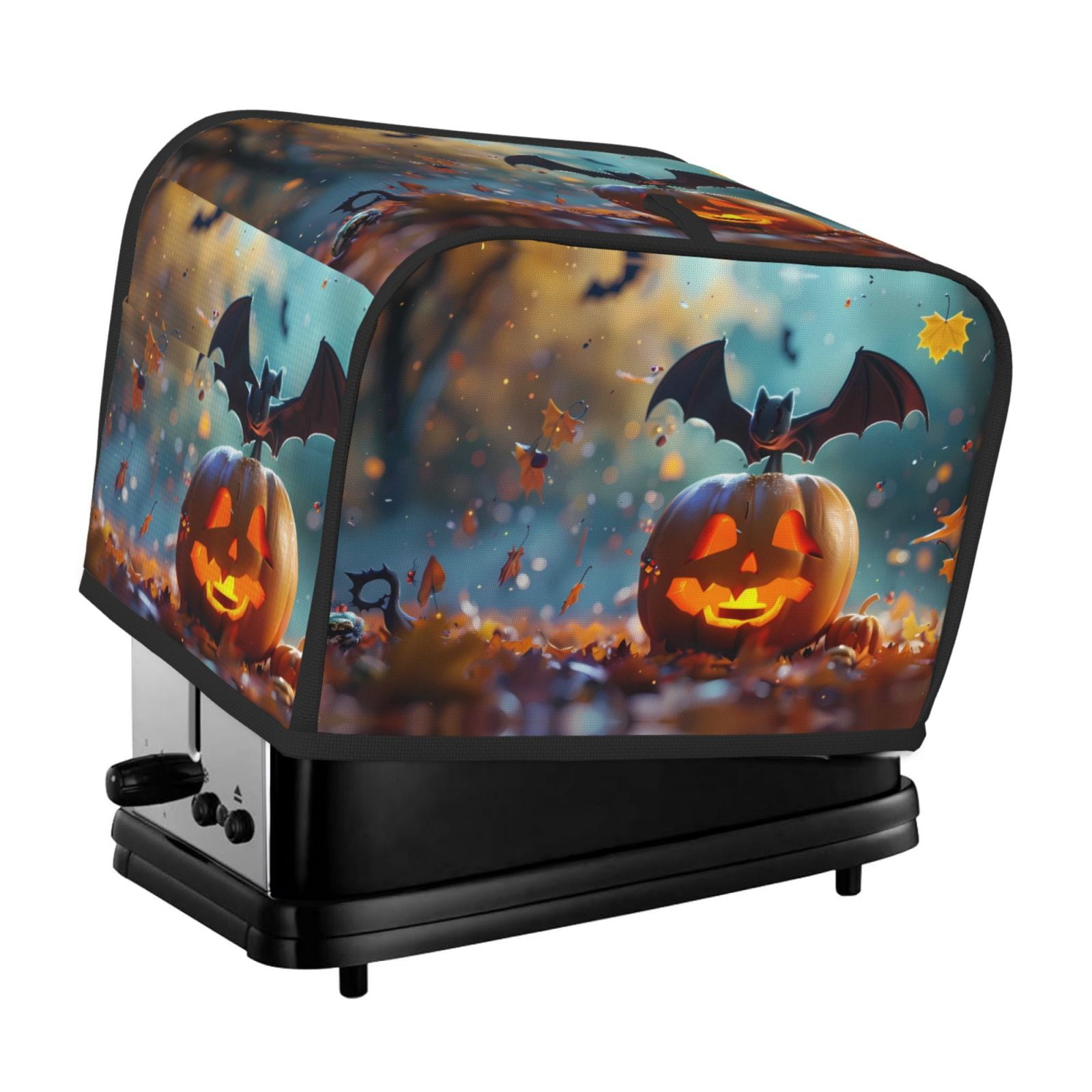 Toaster Covers 2 Slice, Halloween Bat Pumpkin Autumn Waterproof Bread ...