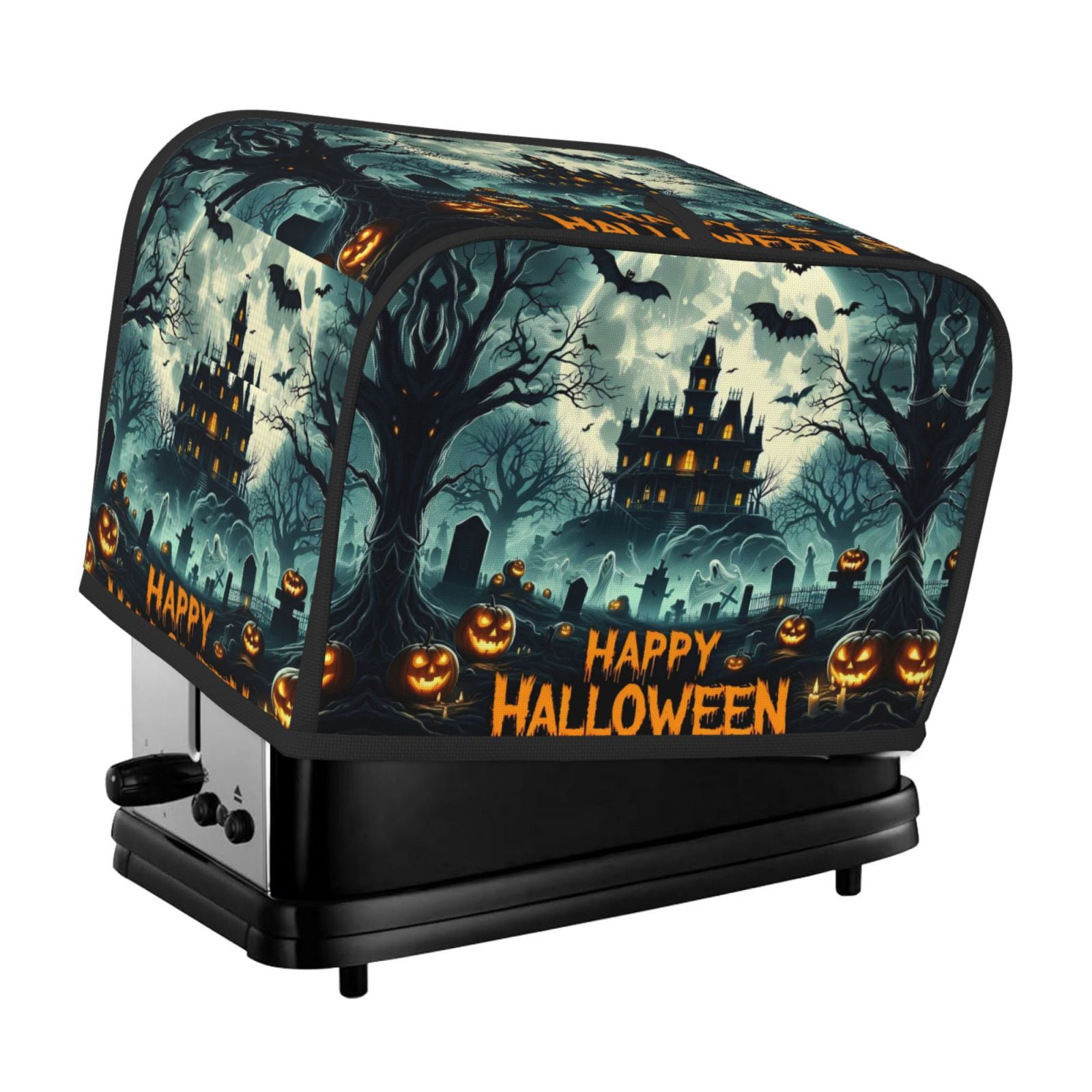 Toaster Covers 2 Slice, Halloween Happy Bat Castle Waterproof Bread ...