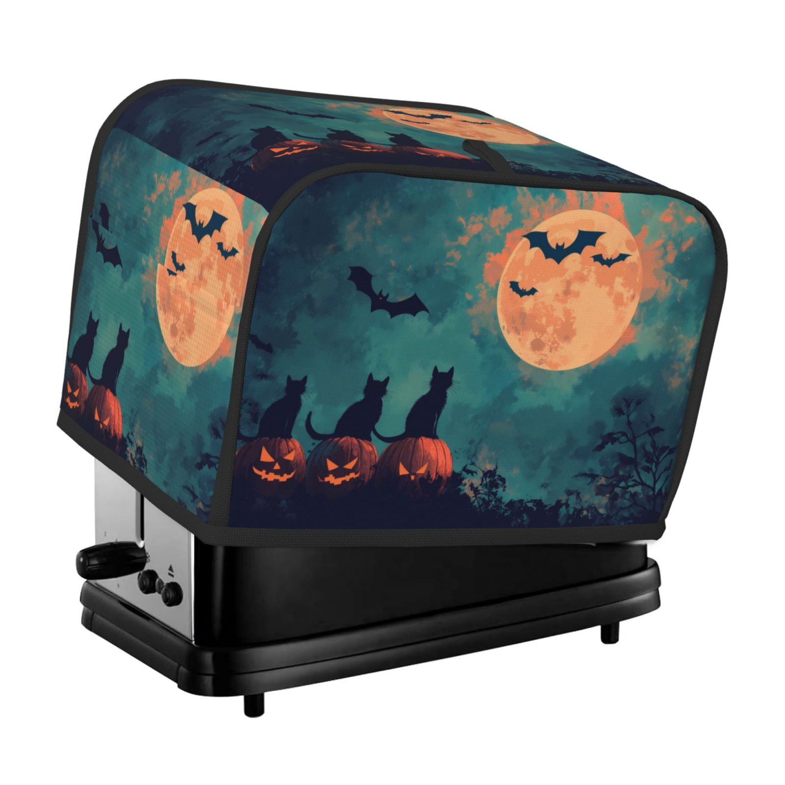 Toaster Covers 2 Slice, Halloween Night Sky Black Cat Bat Waterproof ...