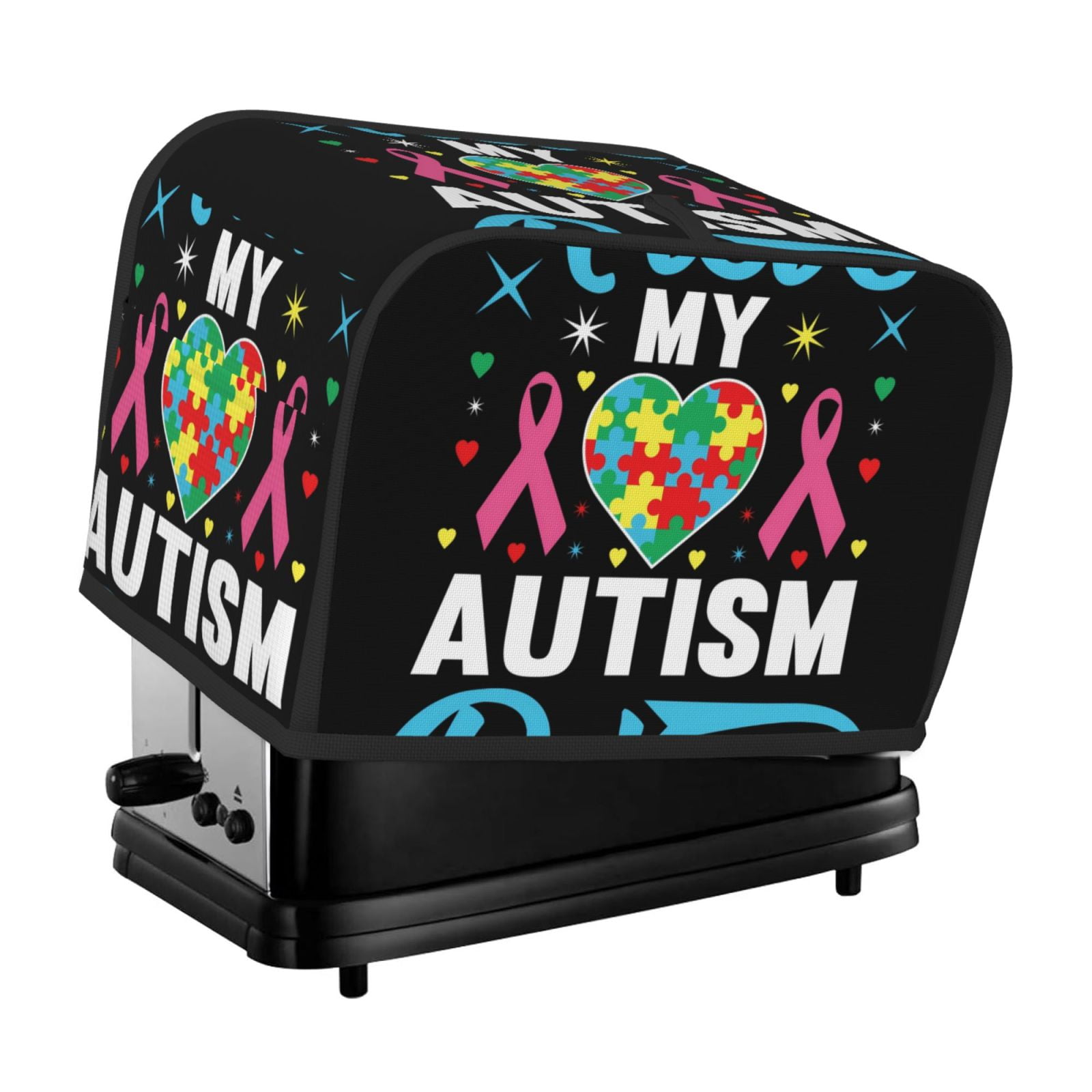 Toaster Covers 2 Slice, I Love My Autism Waterproof Bread Machine Cover ...