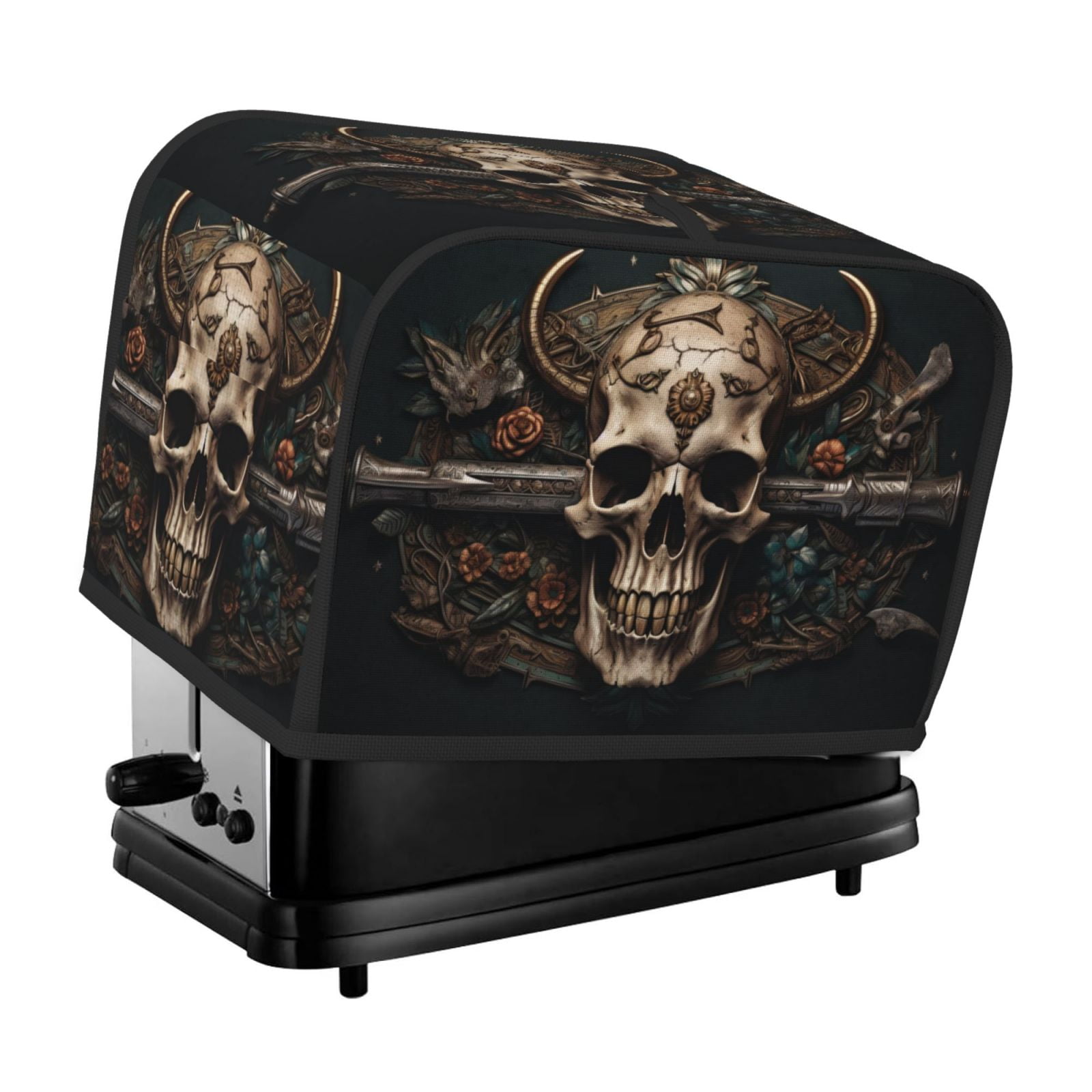 Toaster Covers 2 Slice, Metal Style Horned Skull Waterproof Bread ...