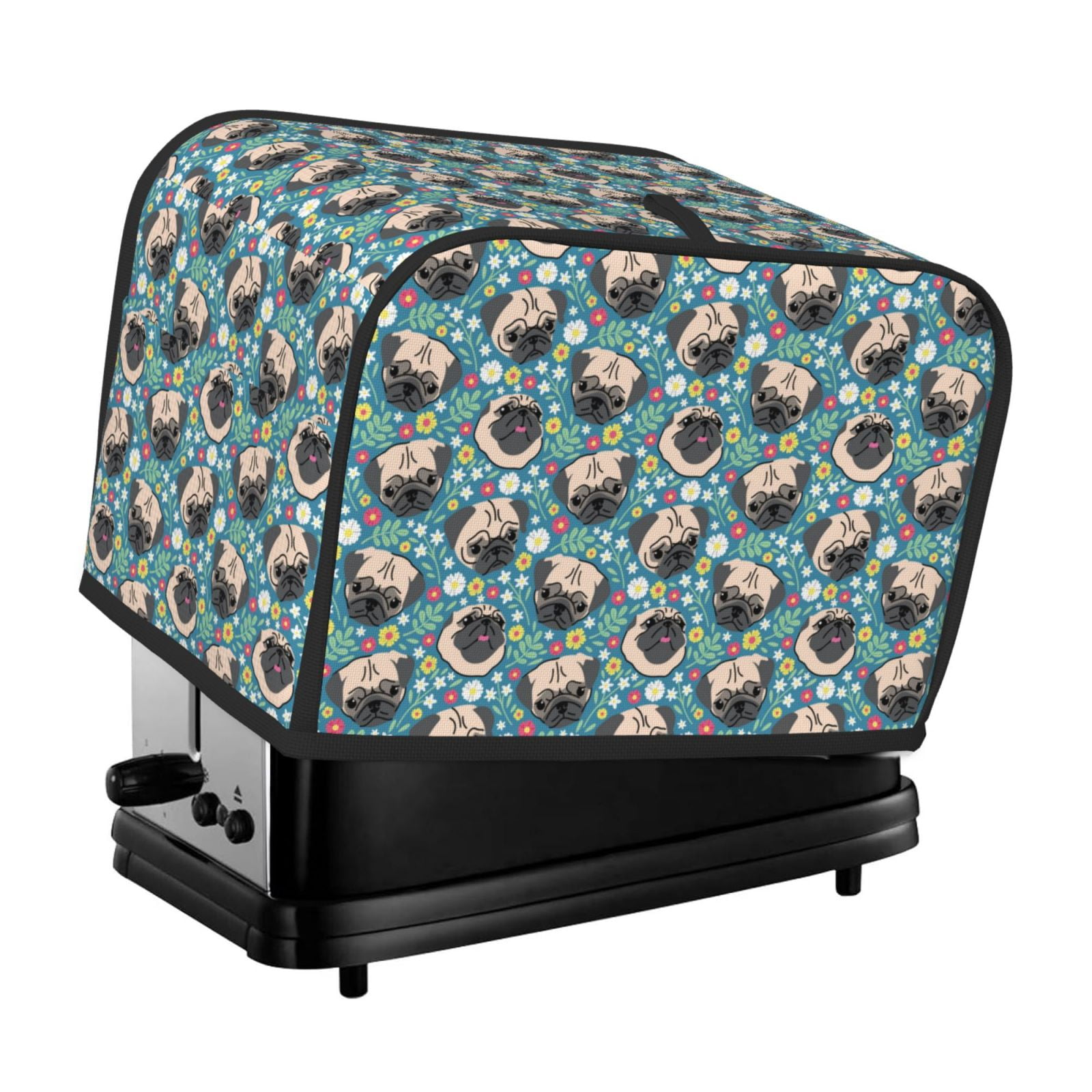 Toaster Covers 2 Slice, PUG HEAD And Flower Waterproof Bread Machine ...