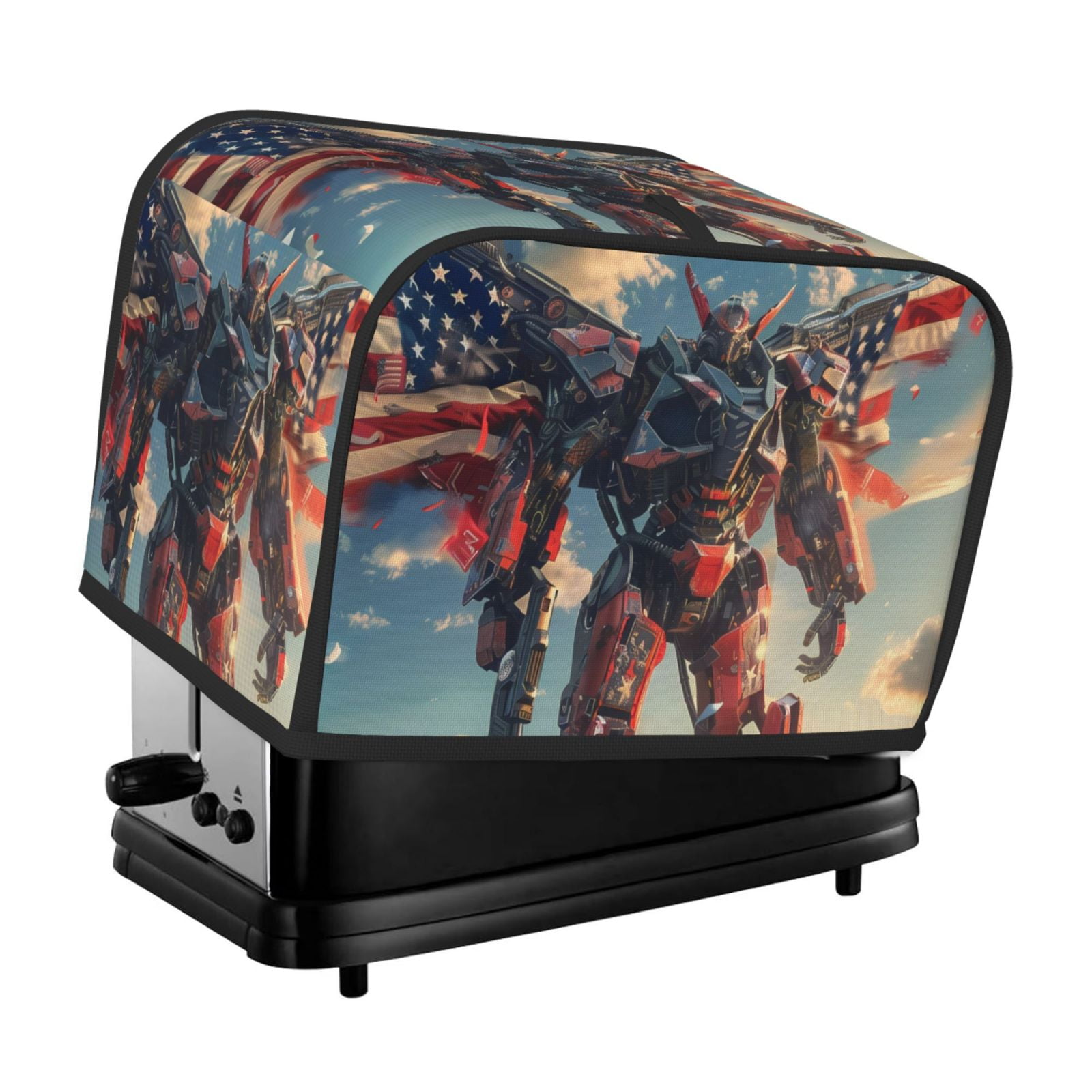 Toaster Covers 2 Slice, Patriotic Robot Warrior Waterproof Bread ...