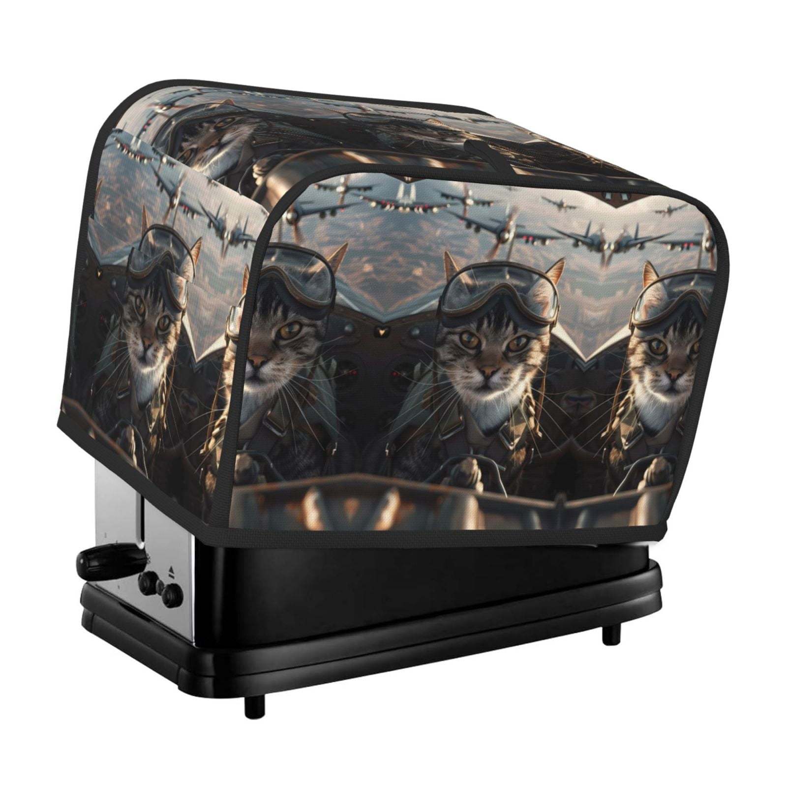 Toaster Covers 2 Slice, Pilot Cat In Vintage Plane Waterproof Bread ...