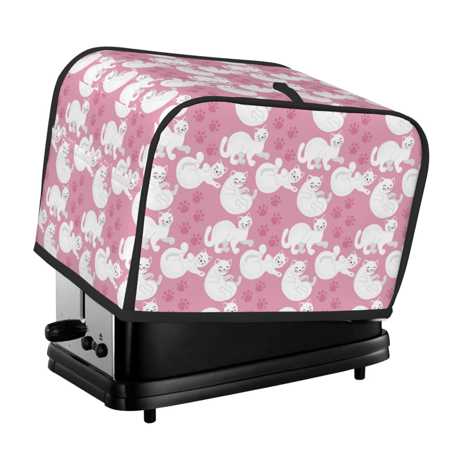 Toaster Covers 2 Slice, Pink Cartoon Cute Cat Footprints Waterproof ...