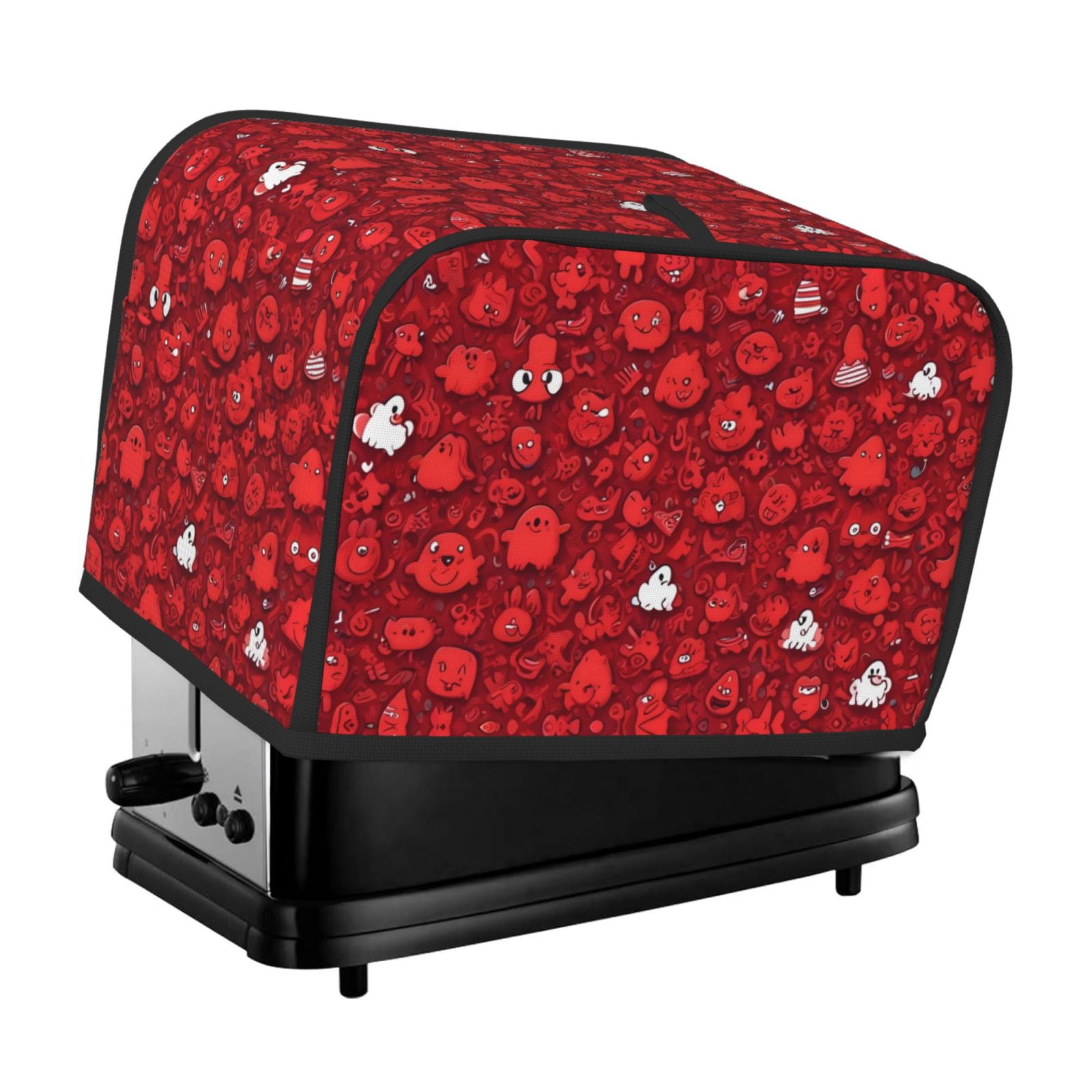 Toaster Covers 2 Slice, Playful Red Cartoon Faces Waterproof Bread ...
