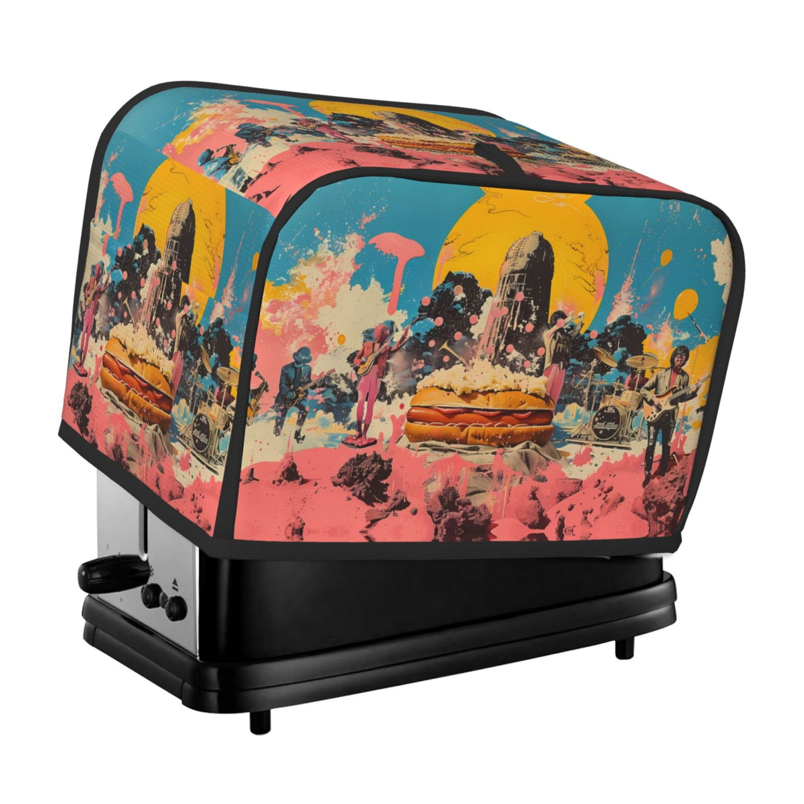 Toaster Covers 2 Slice, Psychedelic Band Hotdog Art Waterproof Bread ...