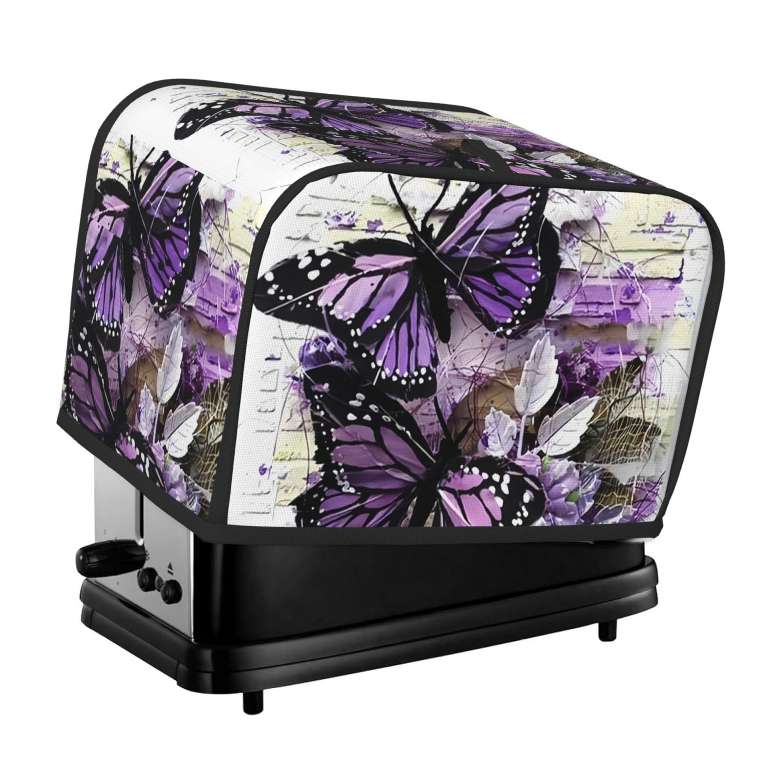 Toaster Covers 2 Slice, Purple Butterfly Waterproof Bread Machine Cover ...