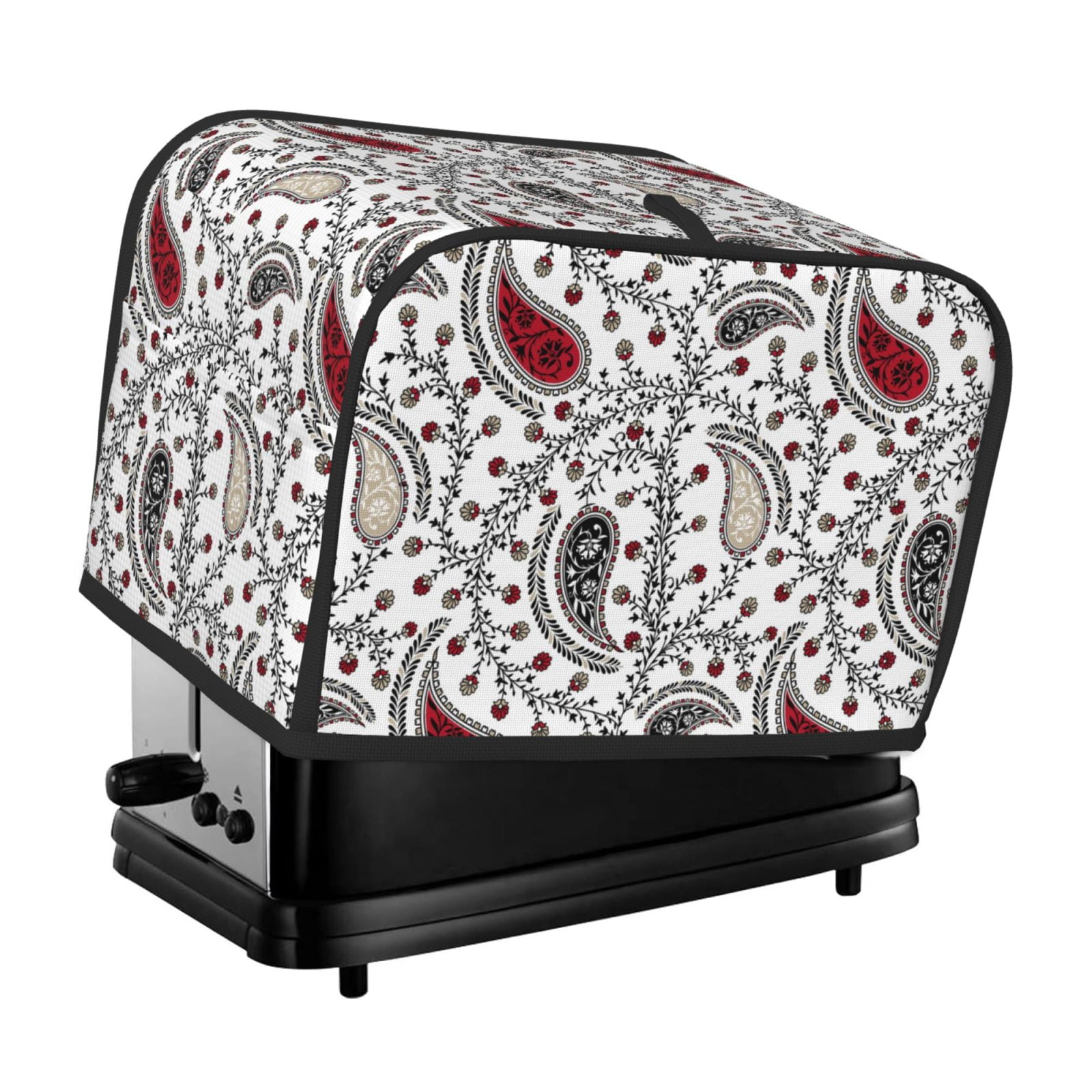 Toaster Covers 2 Slice, Red Black White Paisley Waterproof Bread ...