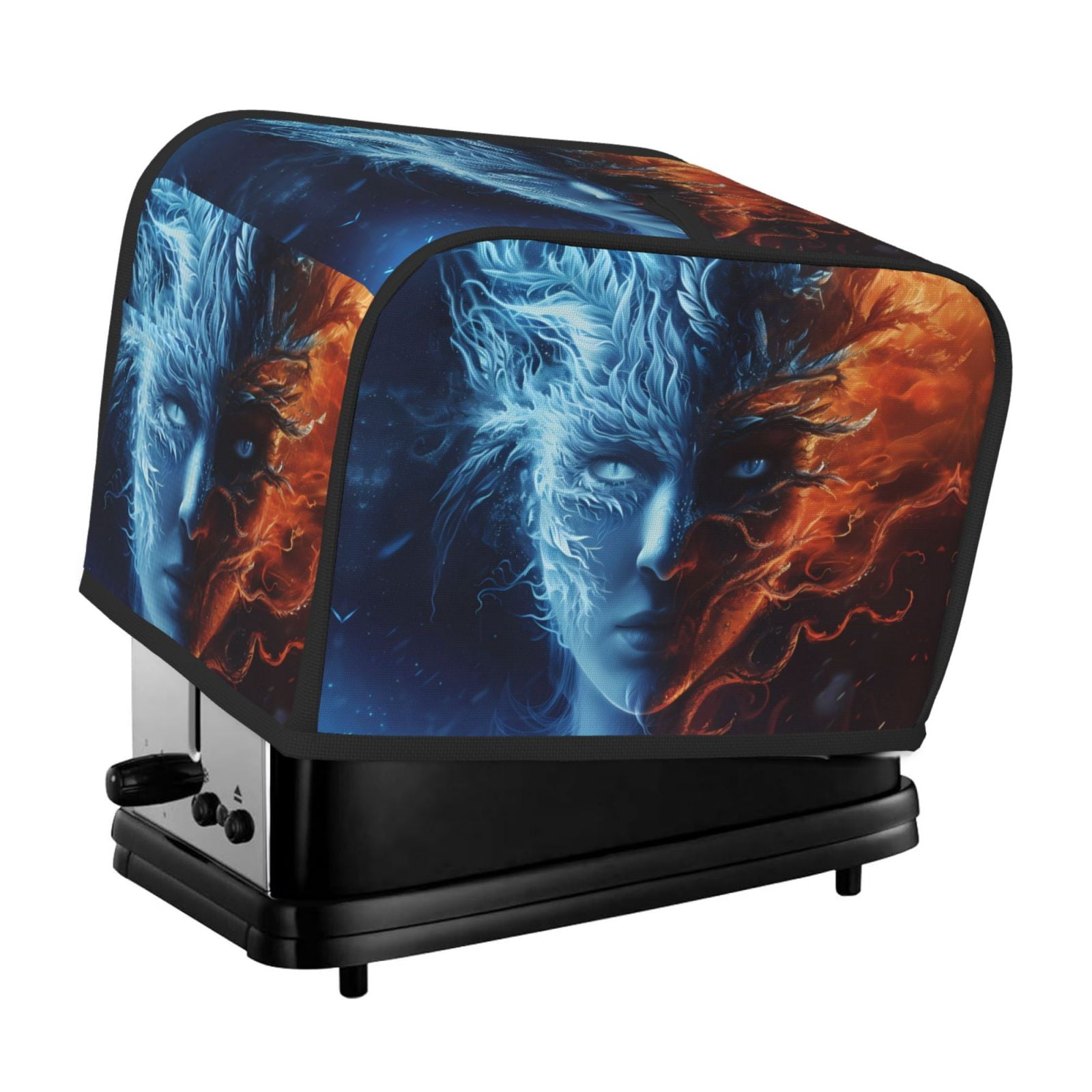 Toaster Covers 2 Slice, Red and Blue Fire Women Waterproof Bread ...