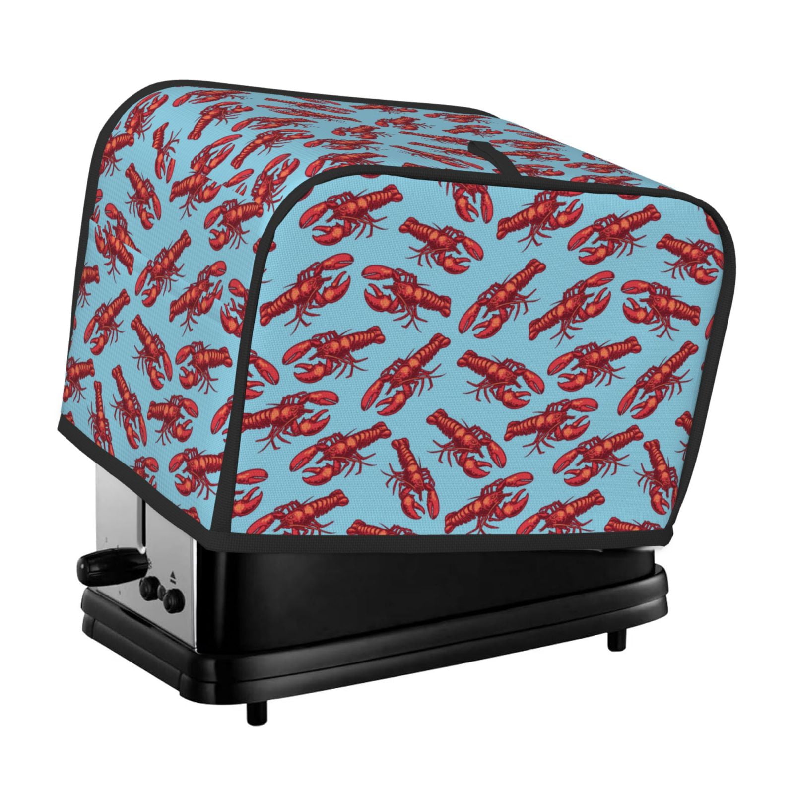 Toaster Covers 2 Slice, Red Lobster Print Blue Waterproof Bread Machine ...