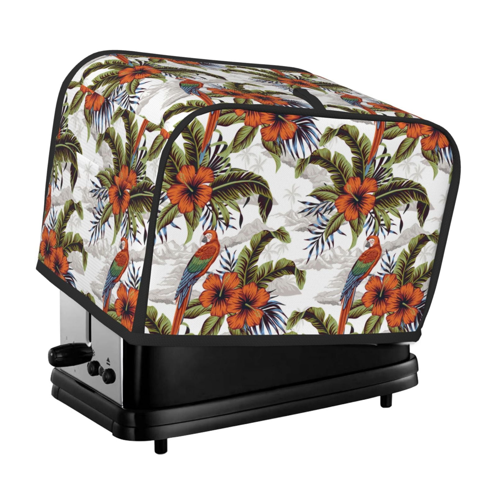 Toaster Covers 2 Slice, Red Parrot Banana Leaf Flower Waterproof Bread ...