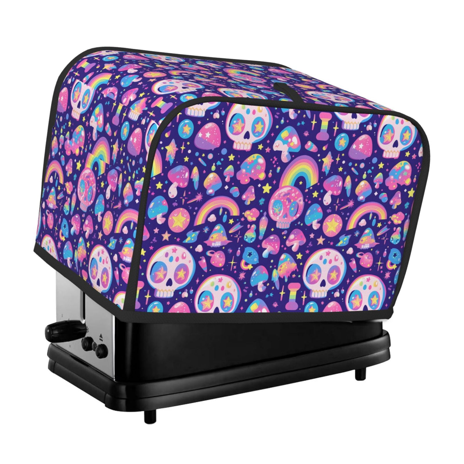 Toaster Covers 2 Slice, Skull mushroom rainbow Waterproof Bread Machine ...