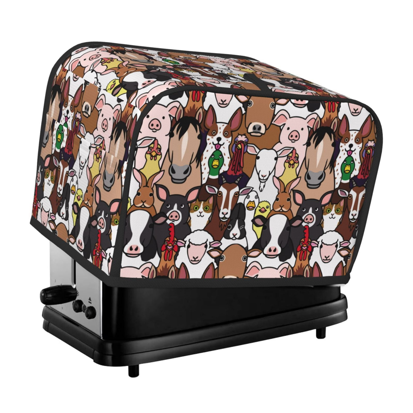 Toaster Covers 2 Slice, funny farm pig cow cat face Waterproof Bread ...